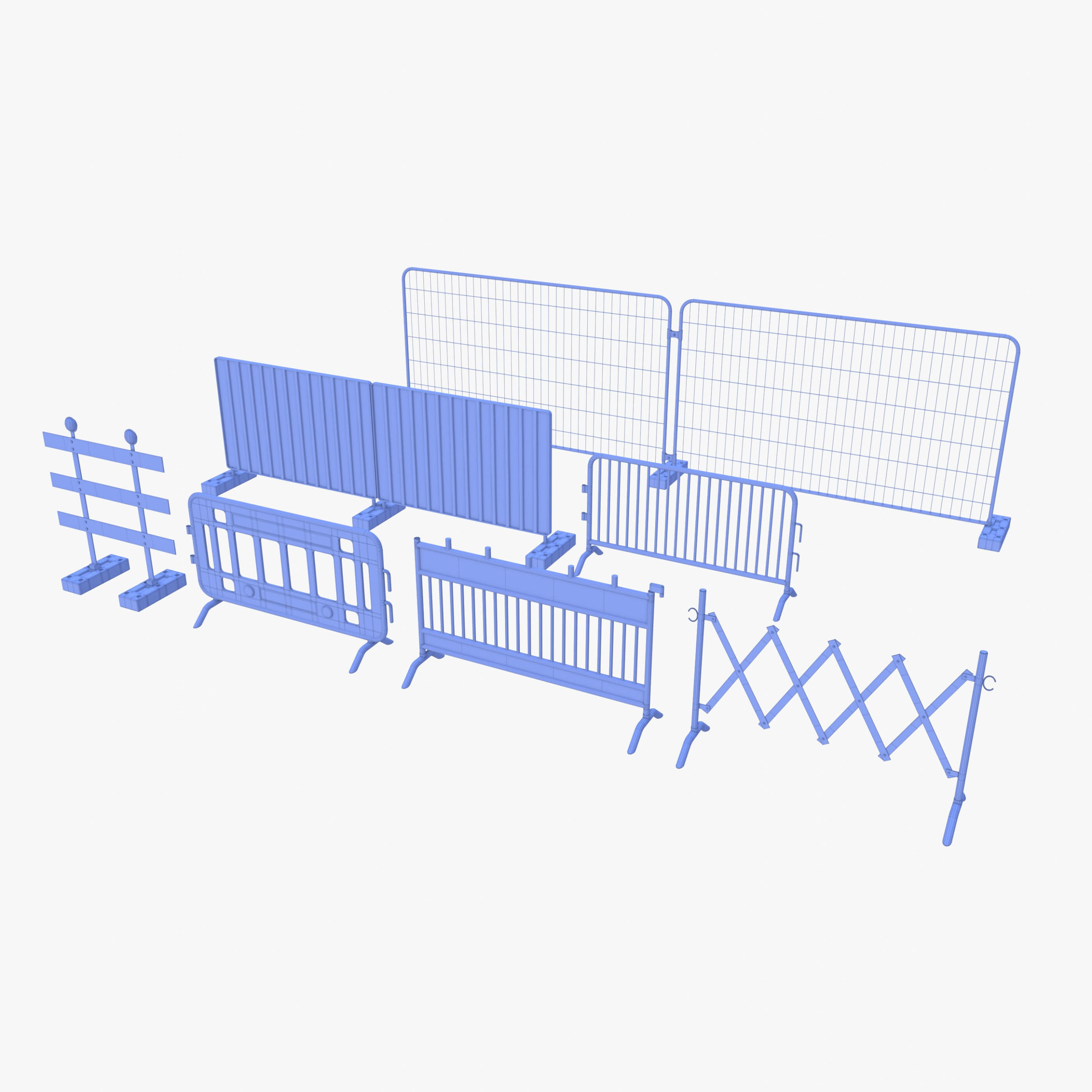 Construction Site Barrier Pack V1 Weathered - 3D Model by dragosburian