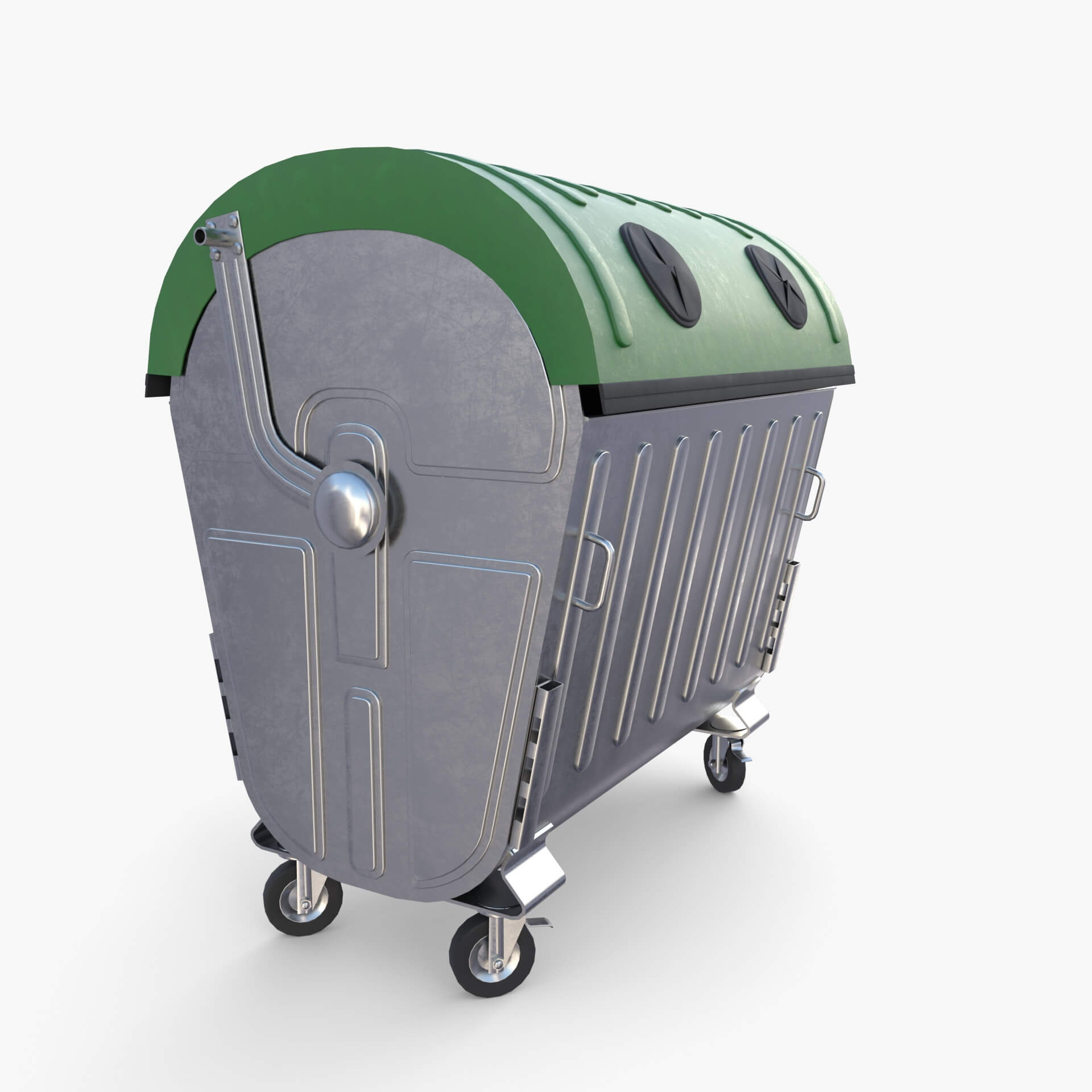 Dumpster v5 green - 3D Model by dragosburian