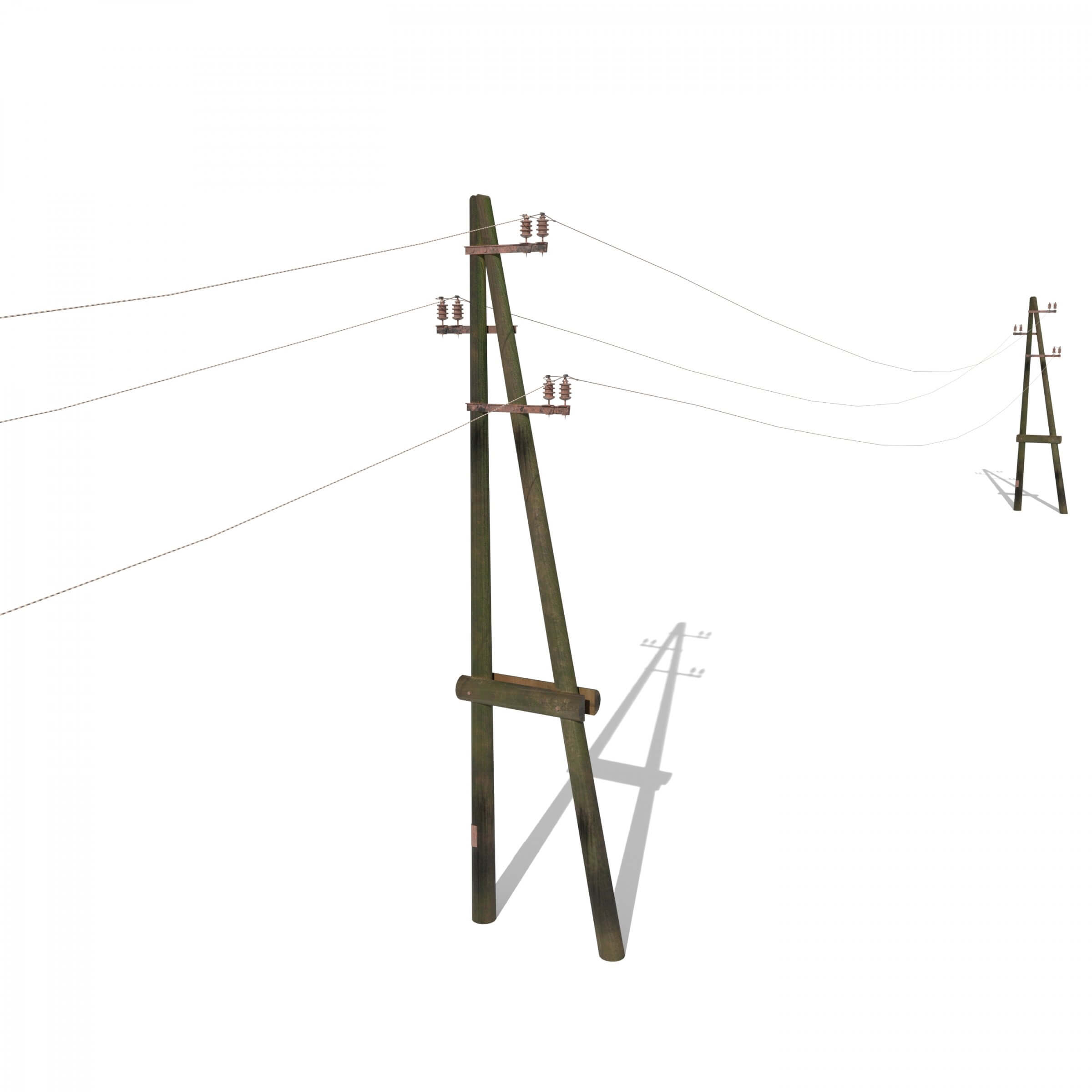 Electricity Pole 23 Weathered - 3D Model by dragosburian