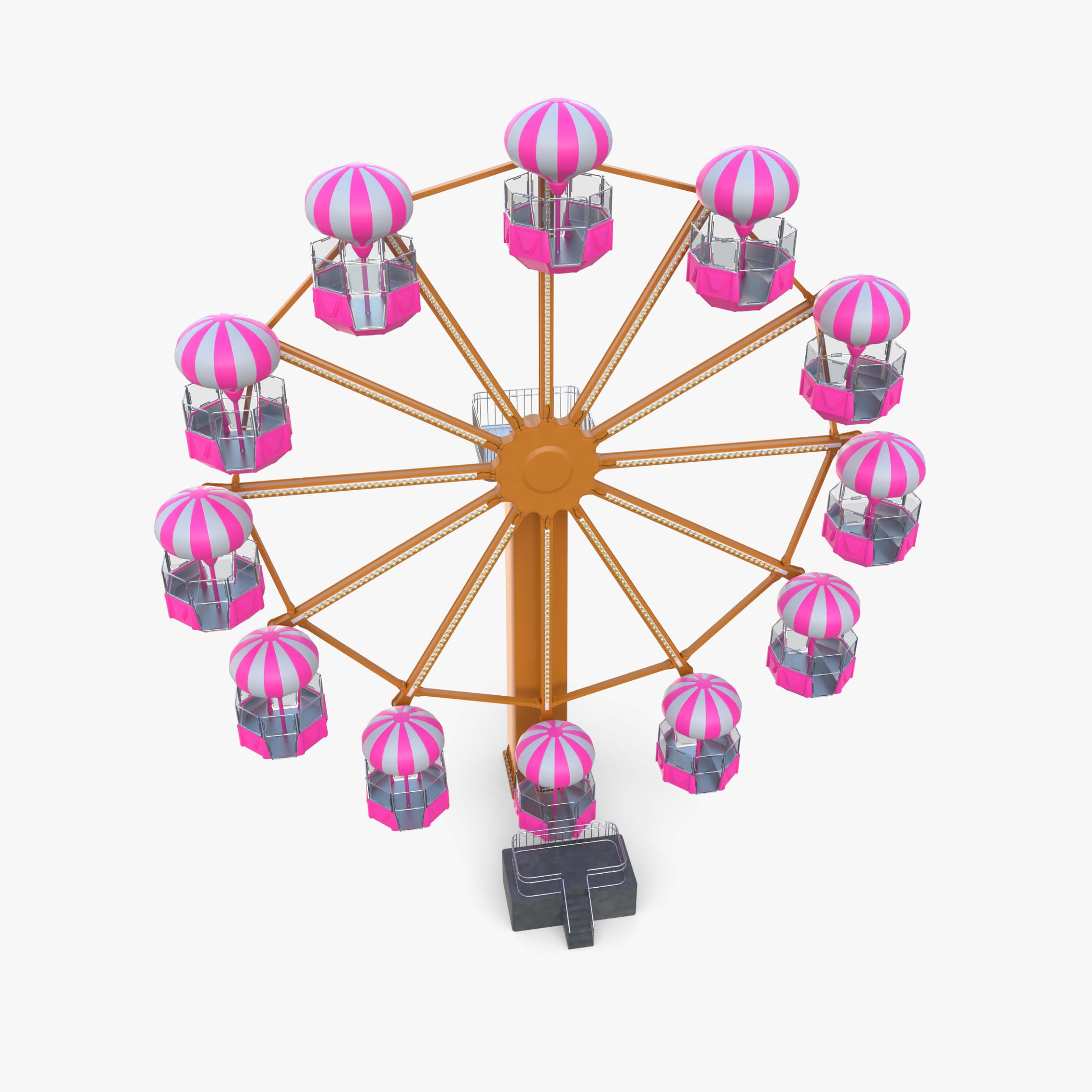 Animated Ferris Wheel V3 - 3D Model by dragosburian