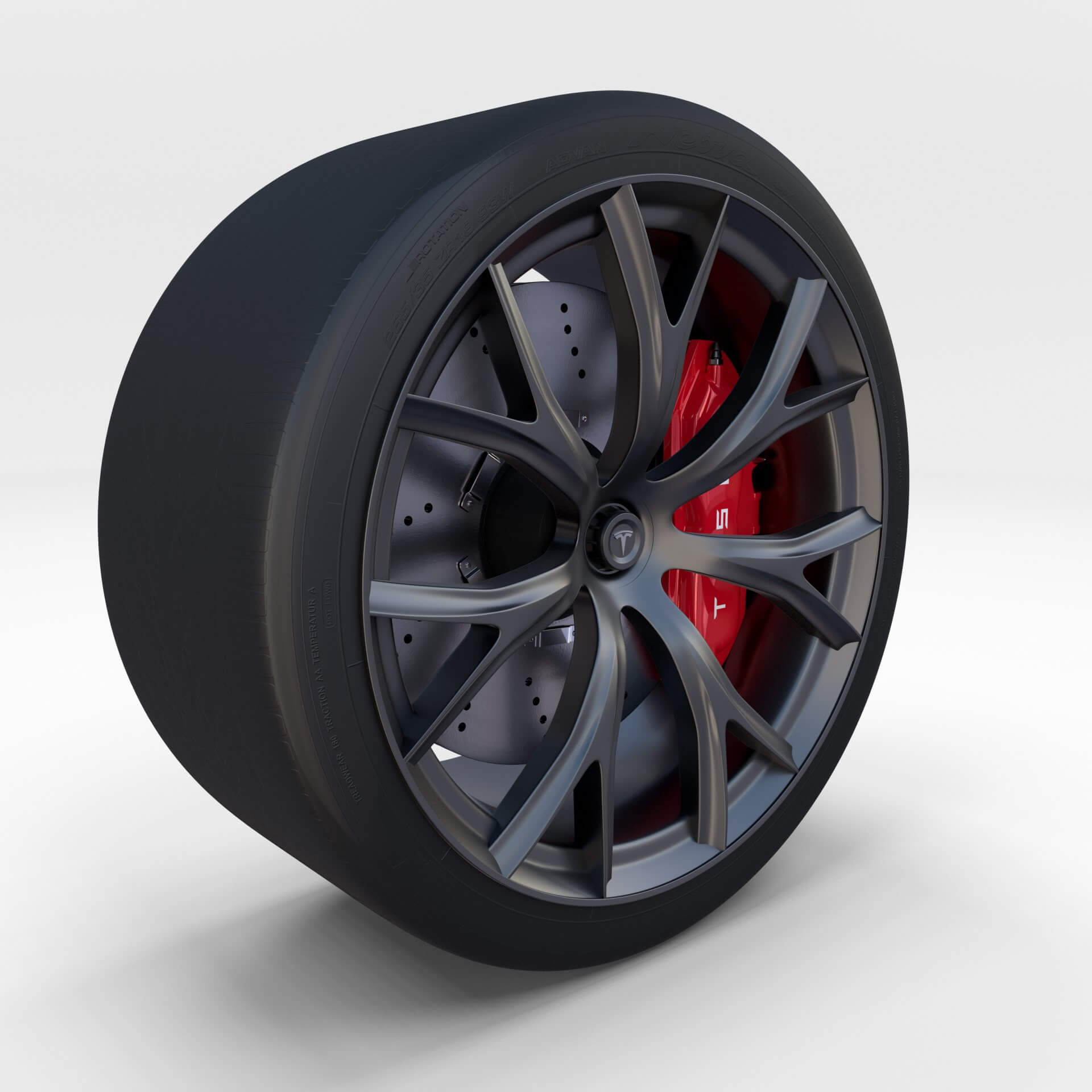 Full Tesla Roadster Wheel - 3D Model by dragosburian