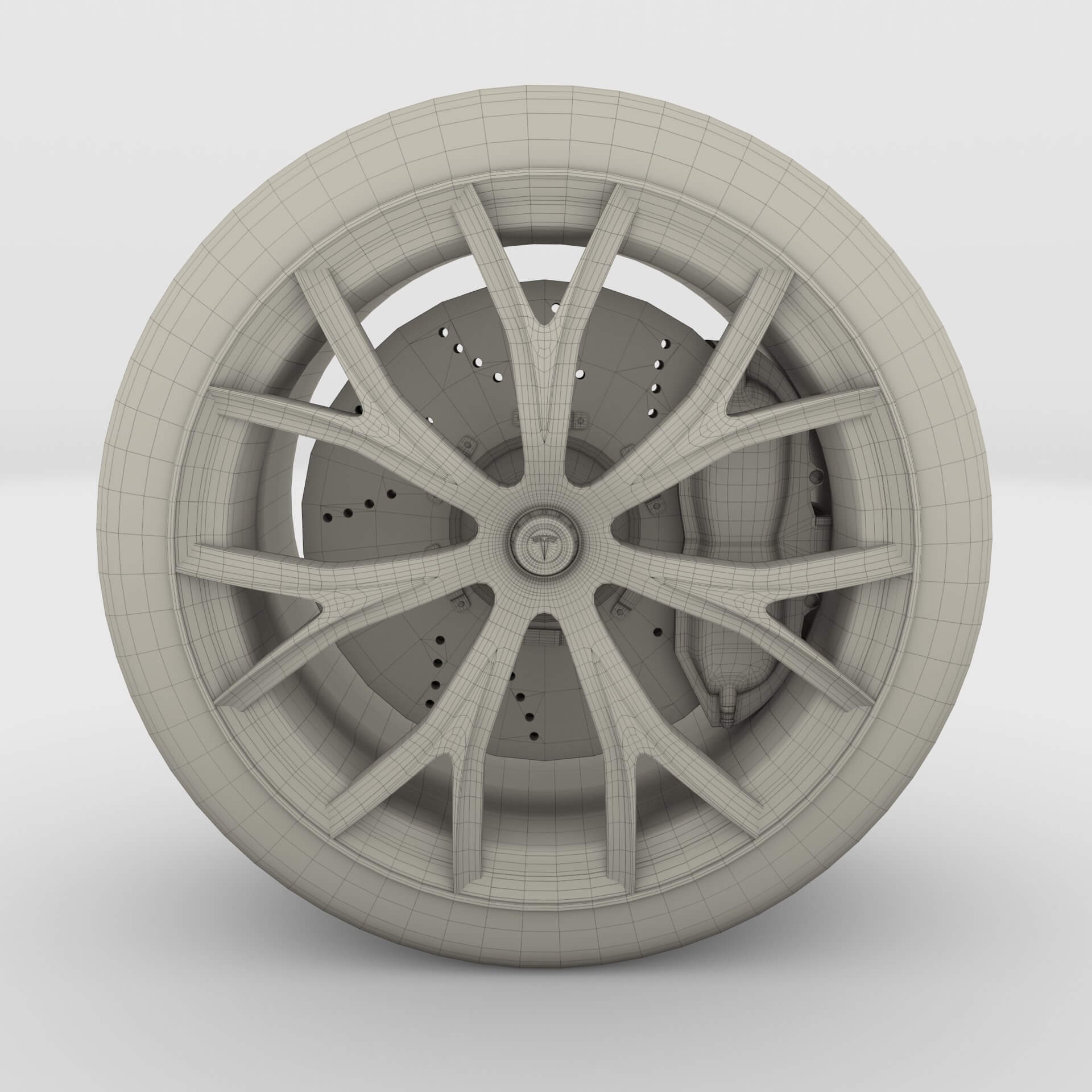 Full Tesla Roadster Wheel - 3D Model by dragosburian