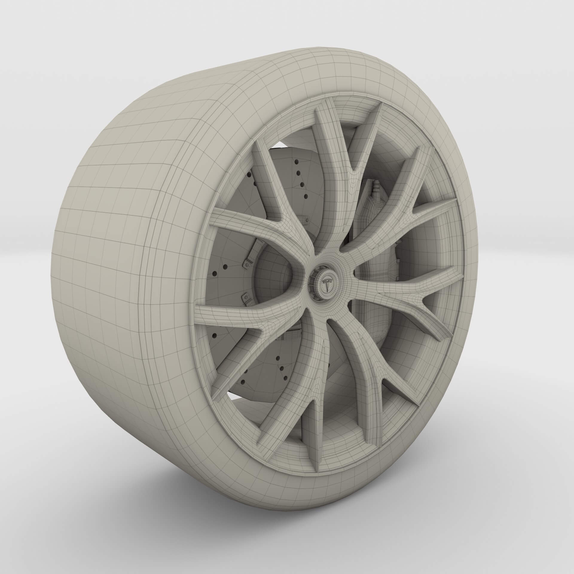 Full Tesla Roadster Wheel - 3D Model by dragosburian