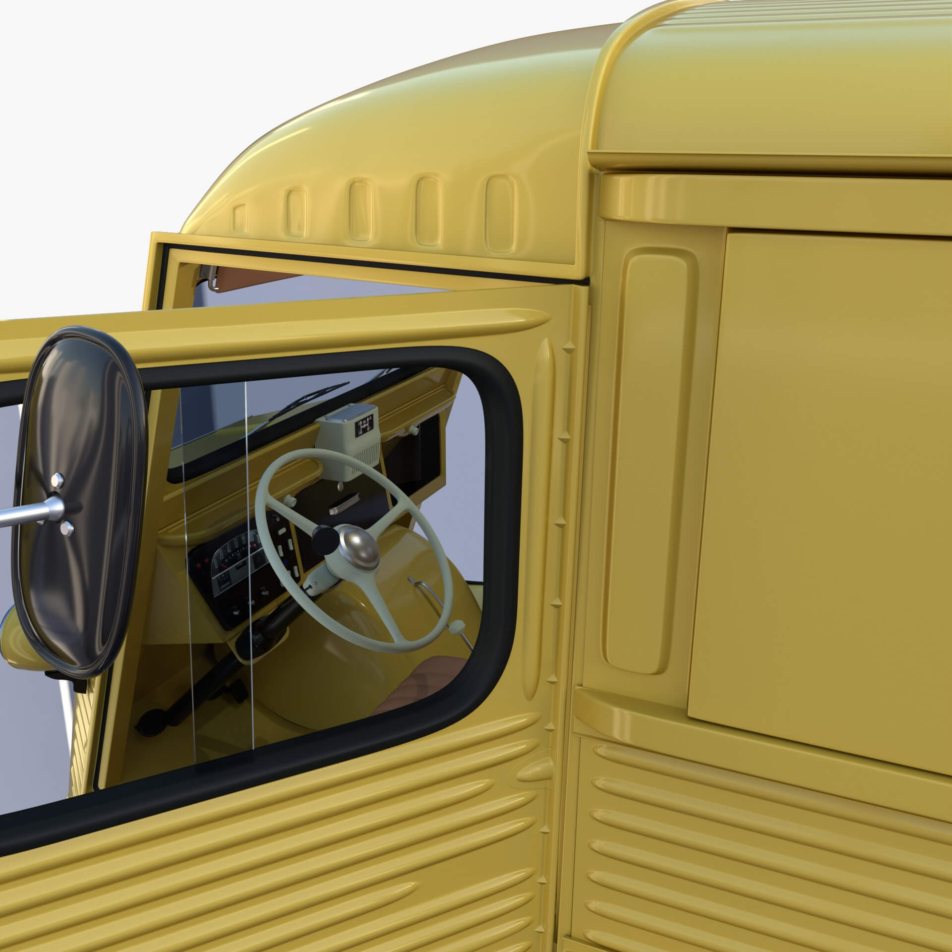 Generic 40s Van With Interior - 3D Model by dragosburian