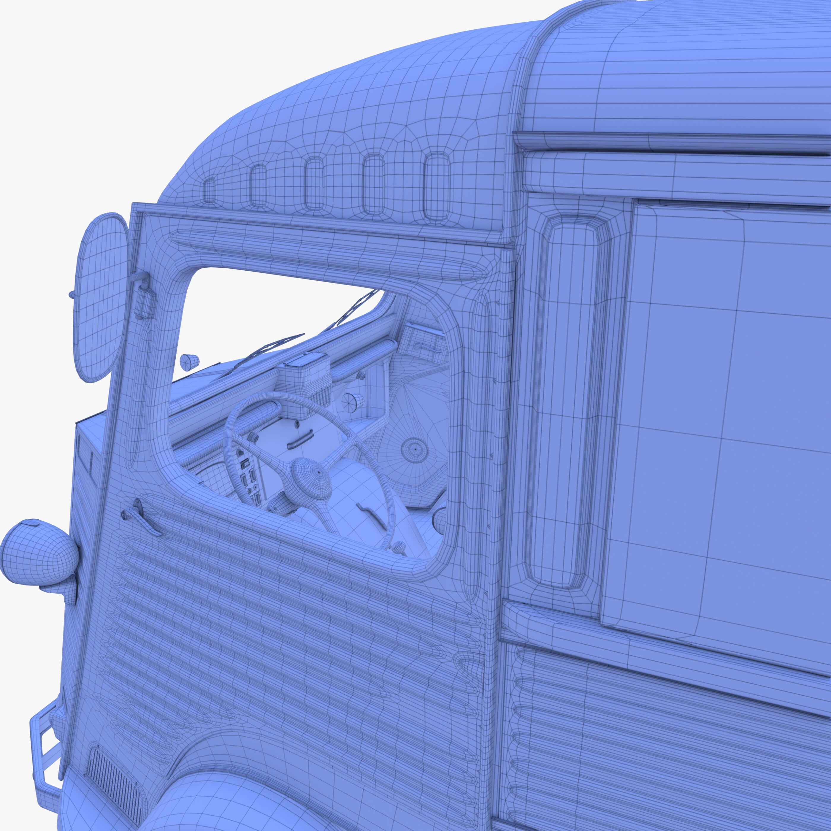 Generic 40s Van With Interior - 3D Model by dragosburian