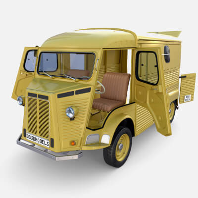 Generic 40s Van With Interior - 3D Model by dragosburian