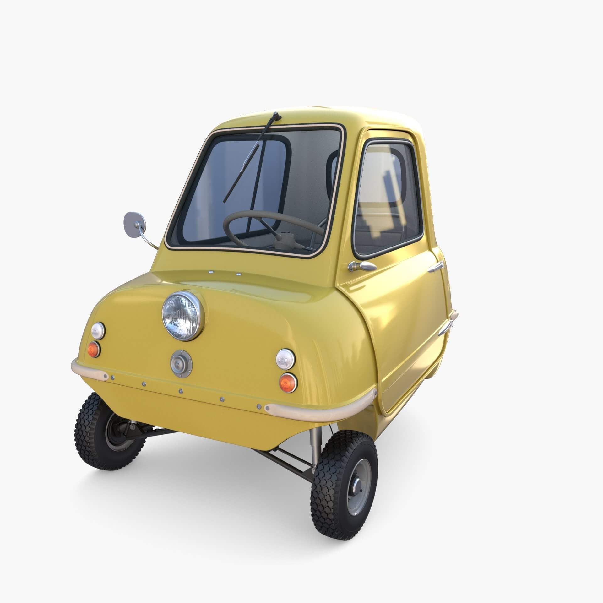 Generic 50cc Microcar with Interior and Chassis - 3D Model by dragosburian