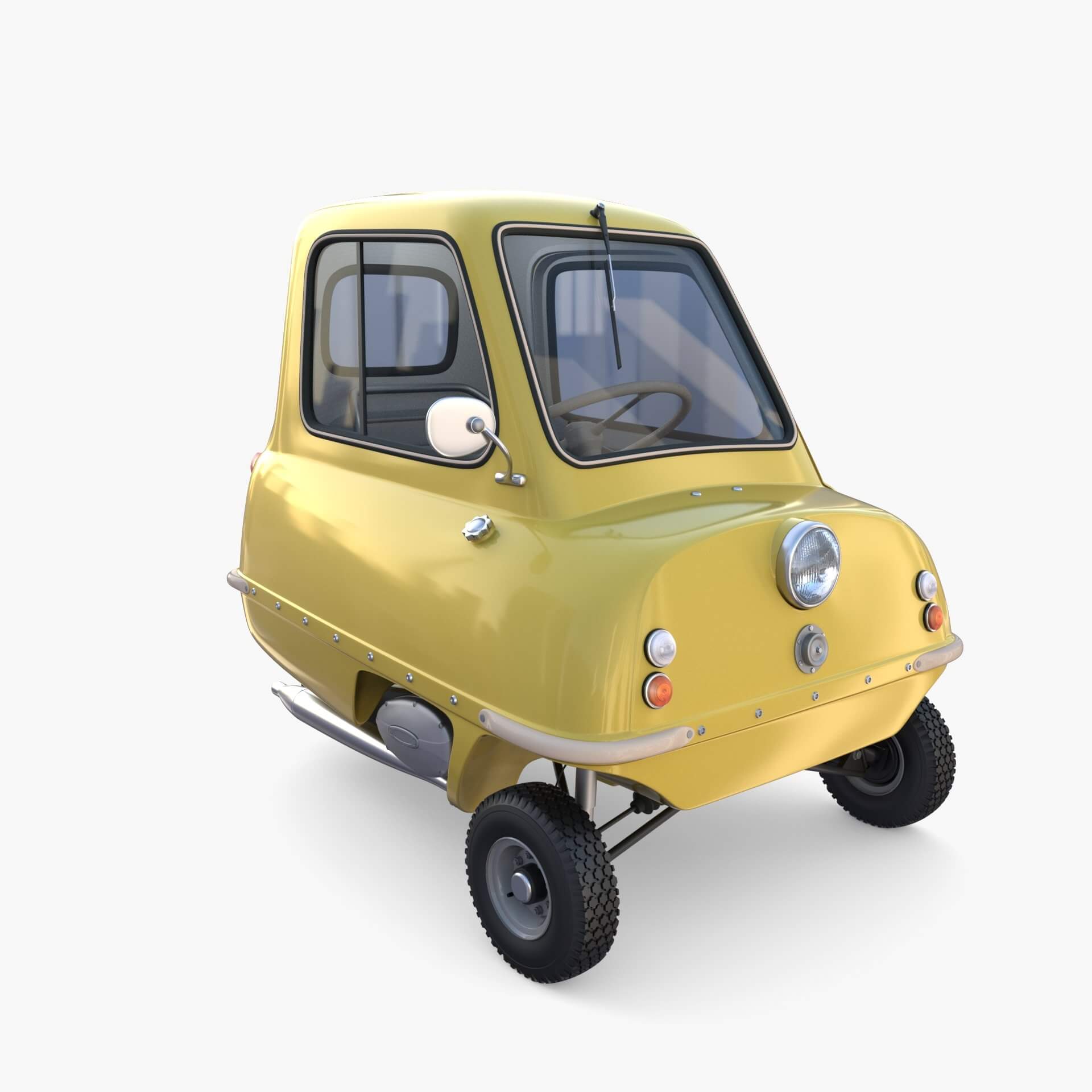 Generic 50cc Microcar with Interior and Chassis - 3D Model by dragosburian