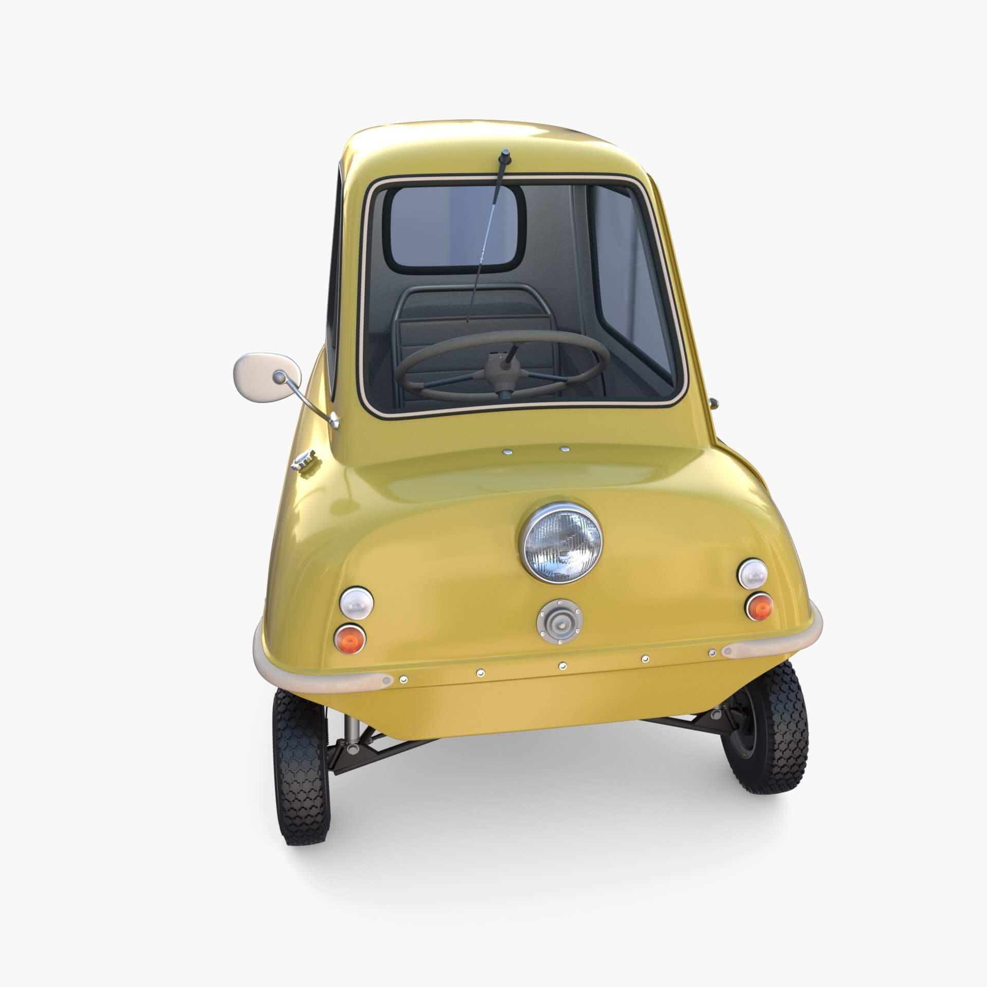 Generic 50cc Microcar with Interior and Chassis - 3D Model by dragosburian