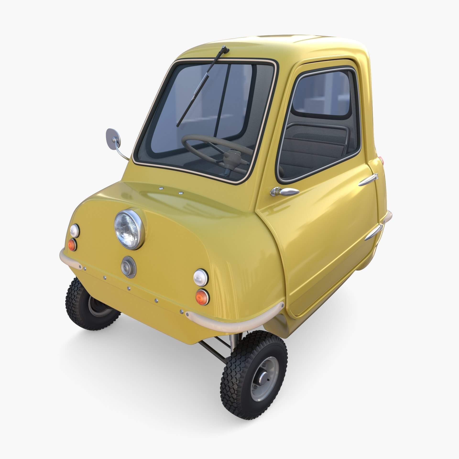 Generic 50cc Microcar with Interior and Chassis - 3D Model by dragosburian
