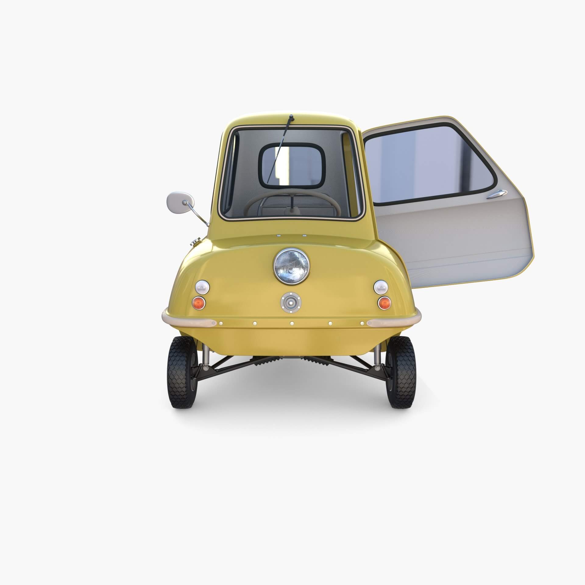 Generic 50cc Microcar with Interior and Chassis - 3D Model by dragosburian