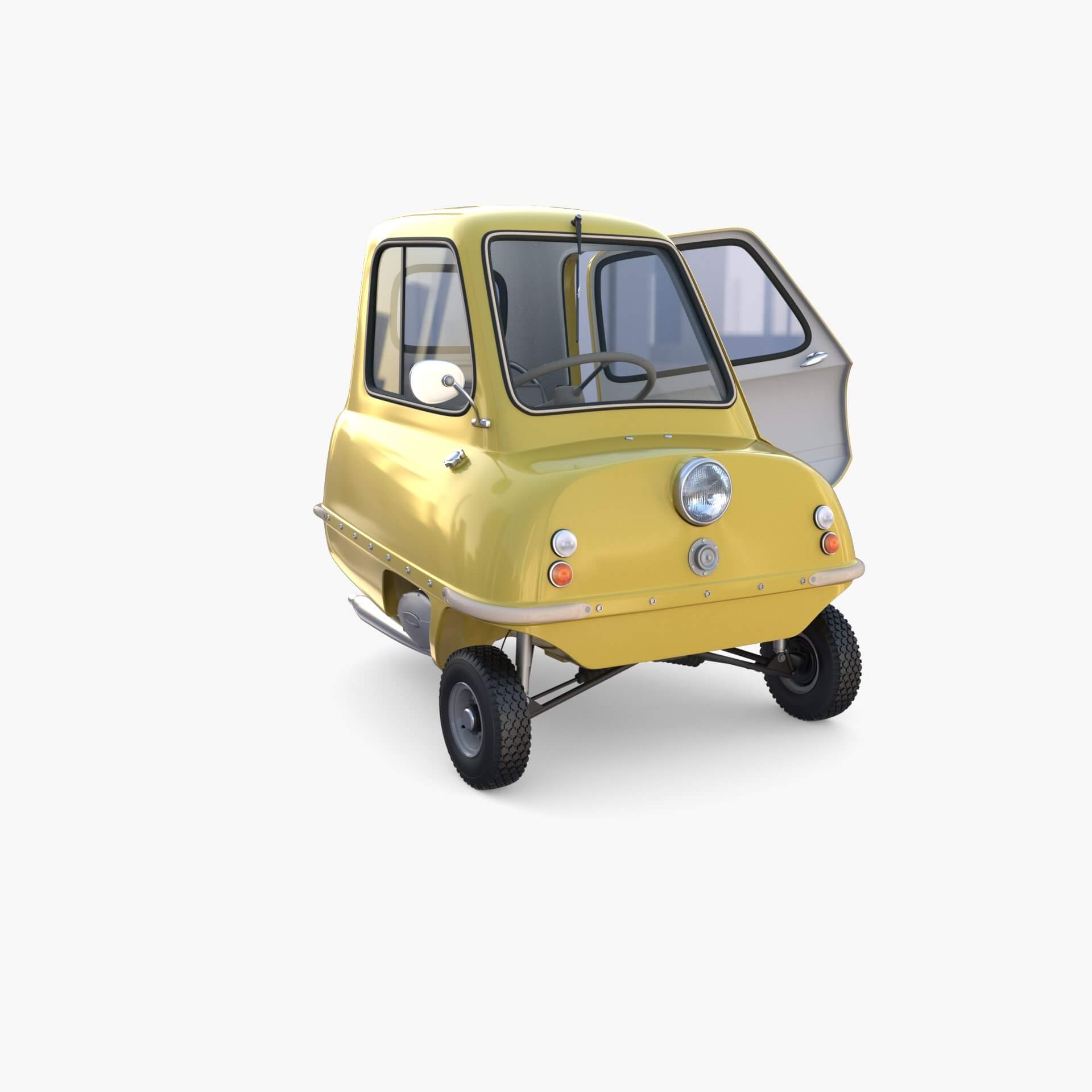 Generic 50cc Microcar with Interior and Chassis - 3D Model by dragosburian