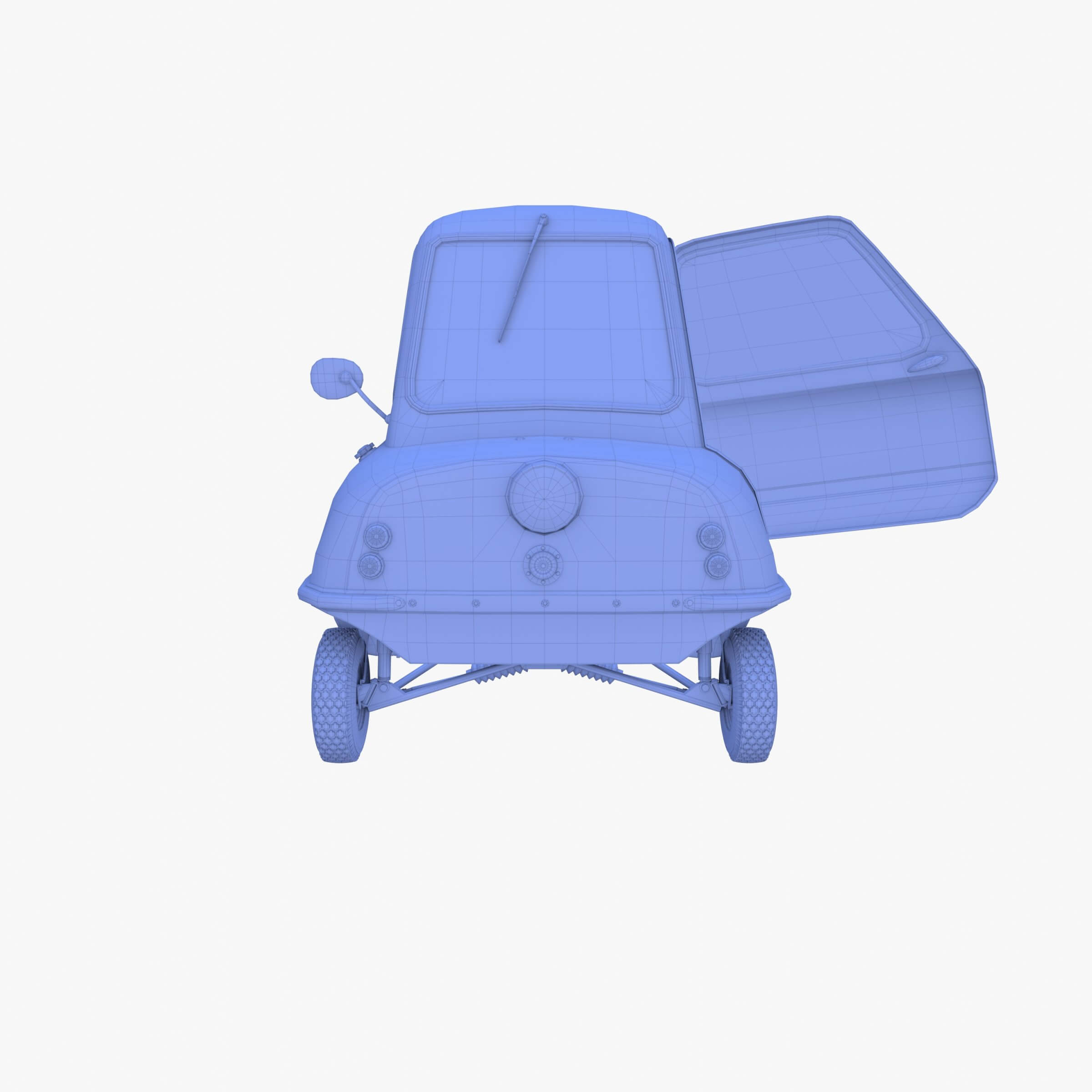Generic 50cc Microcar with Interior and Chassis - 3D Model by dragosburian