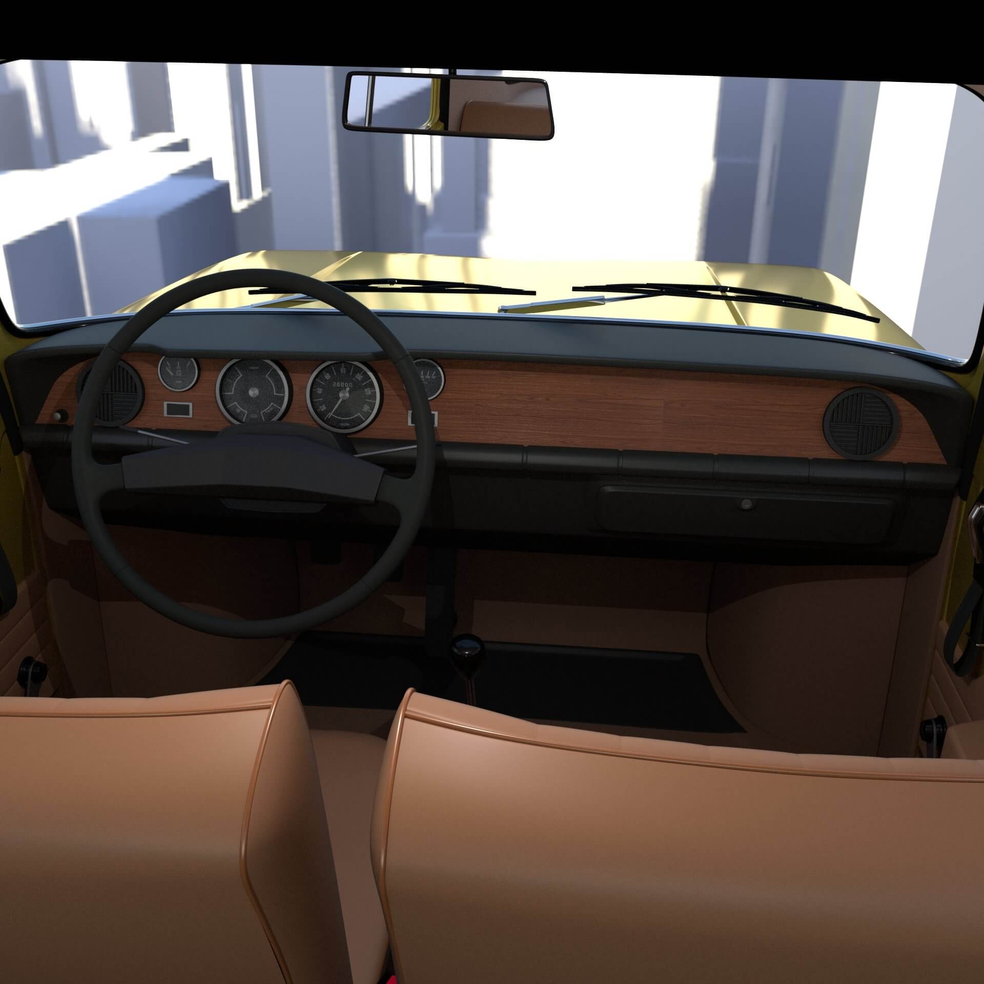 Generic 60s European Car with Interior - 3D Model by dragosburian