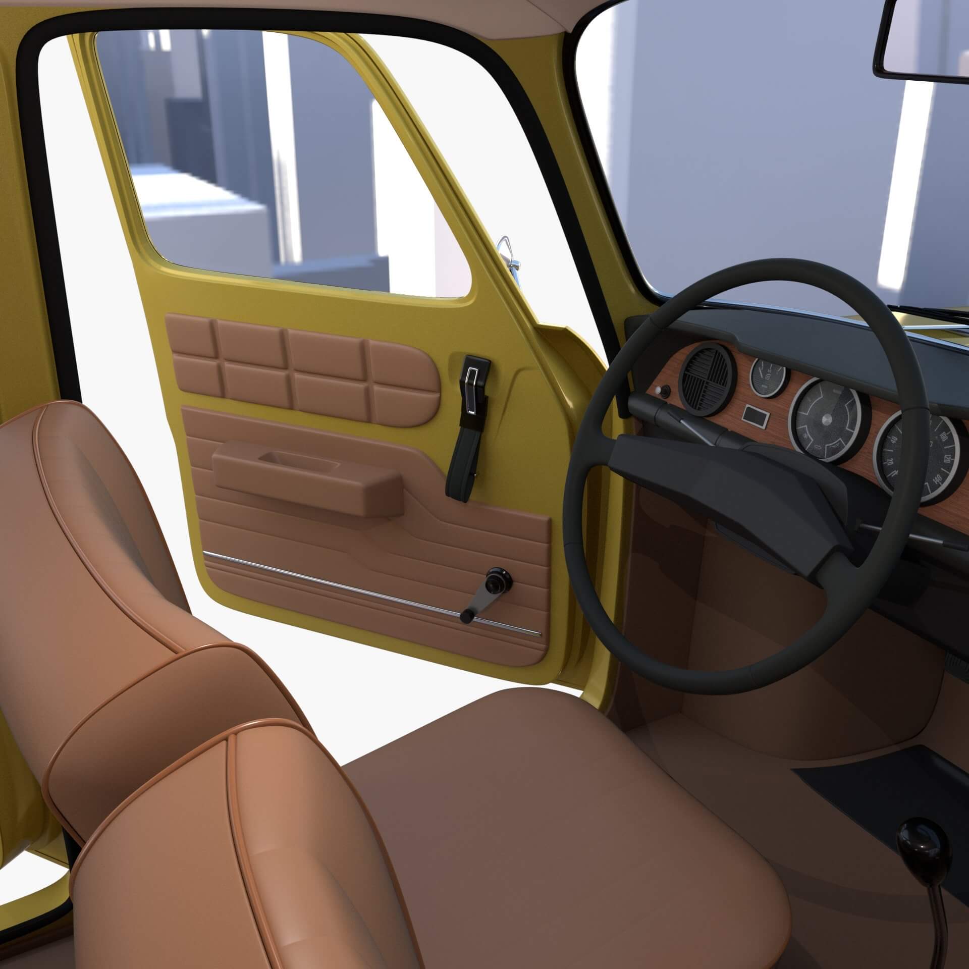 Generic 60s European Car with Interior - 3D Model by dragosburian
