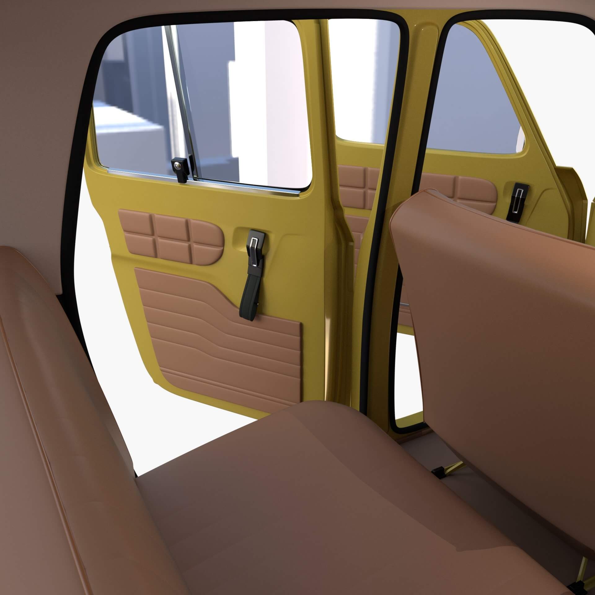 Generic 60s European Car with Interior - 3D Model by dragosburian