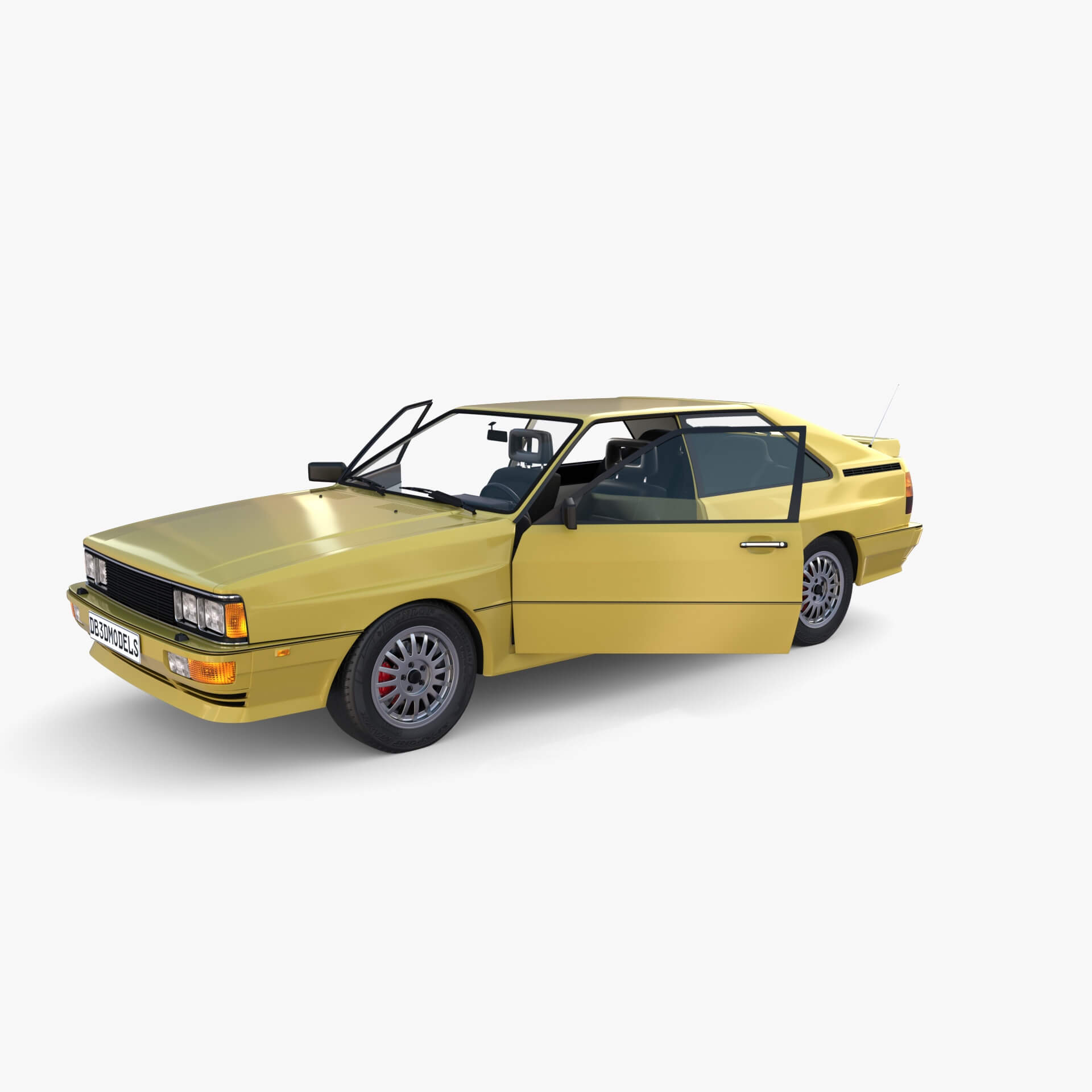 Generic 80s Coupe With Interior - 3D Model by dragosburian
