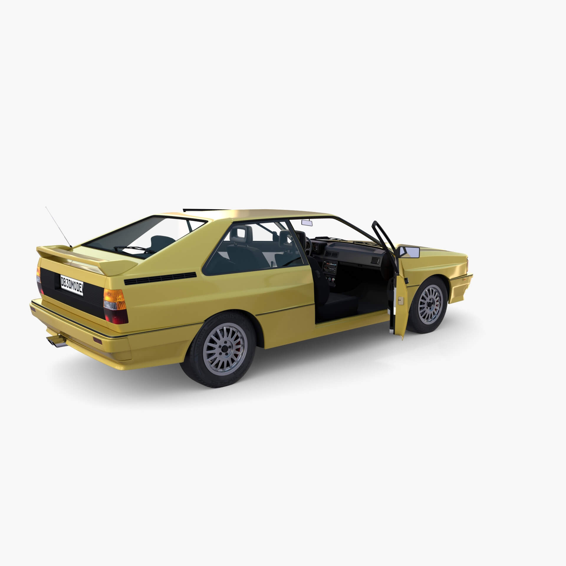 Generic 80s Coupe With Interior - 3D Model by dragosburian
