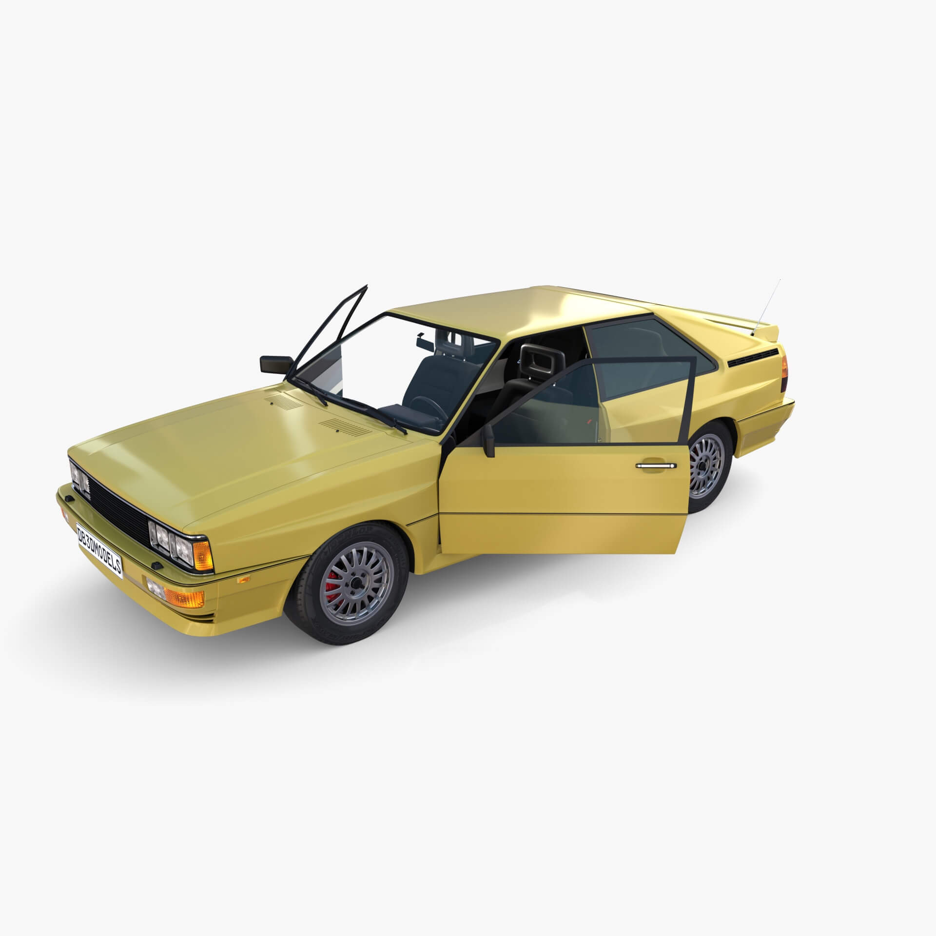 Generic 80s Coupe With Interior - 3D Model by dragosburian