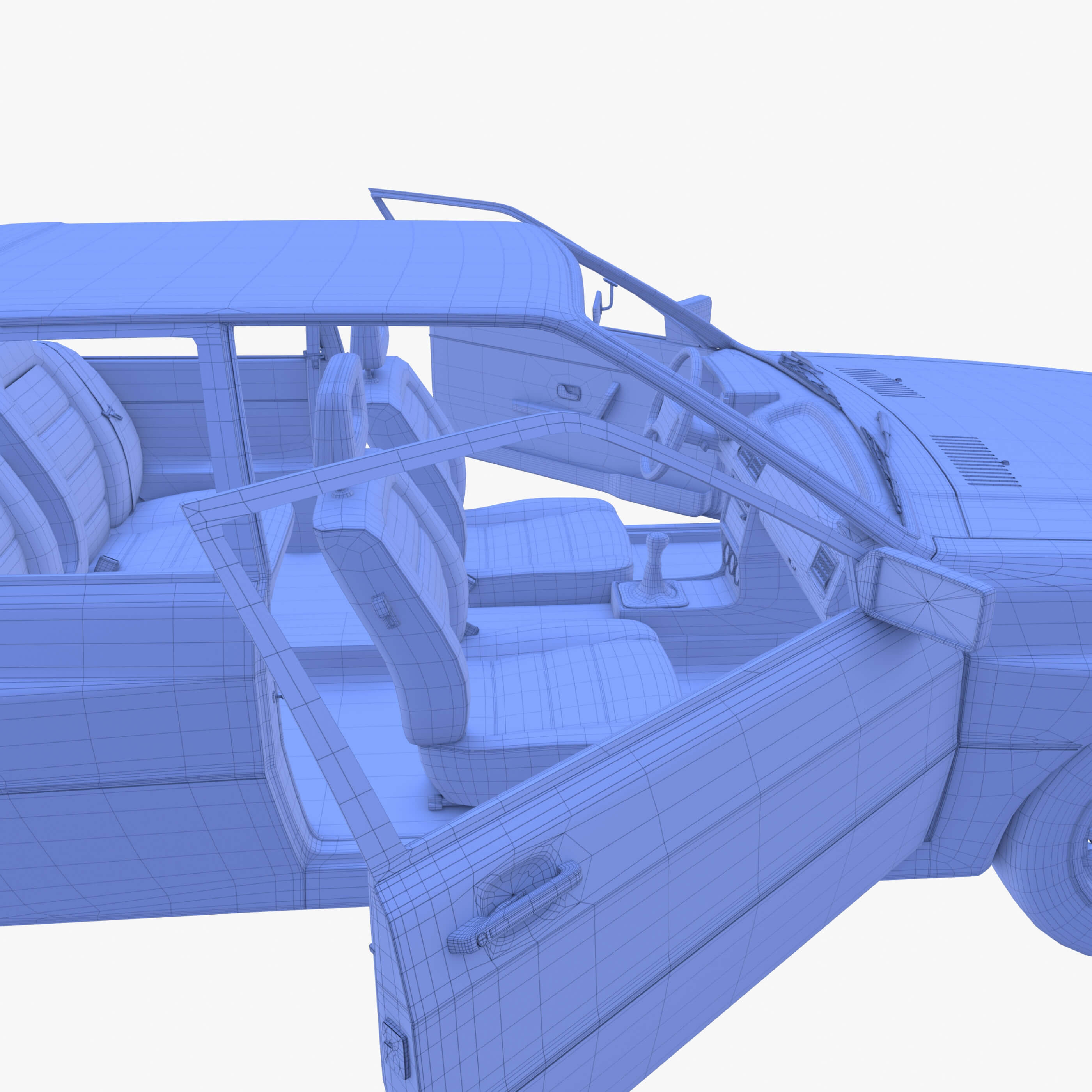 Generic 80s Coupe With Interior - 3D Model by dragosburian