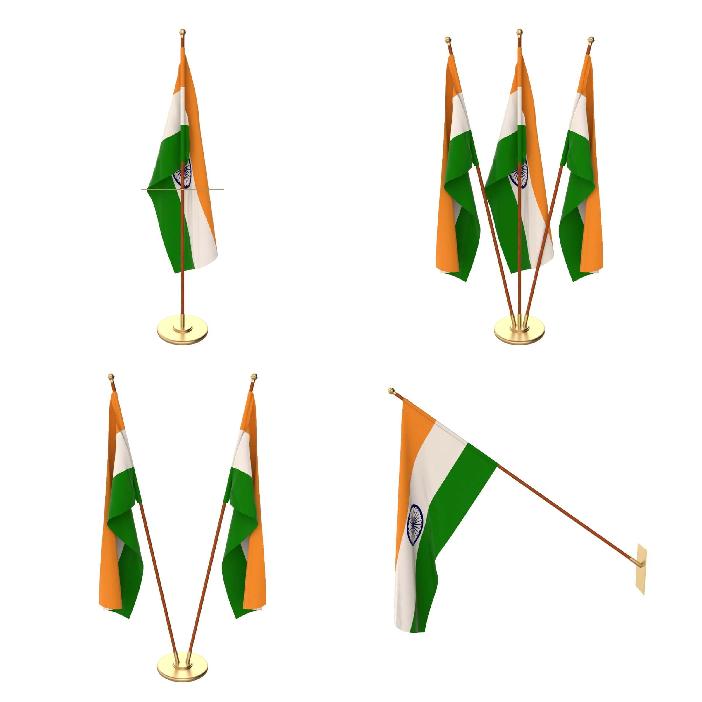 India Flag Pack - 3D Model by dragosburian