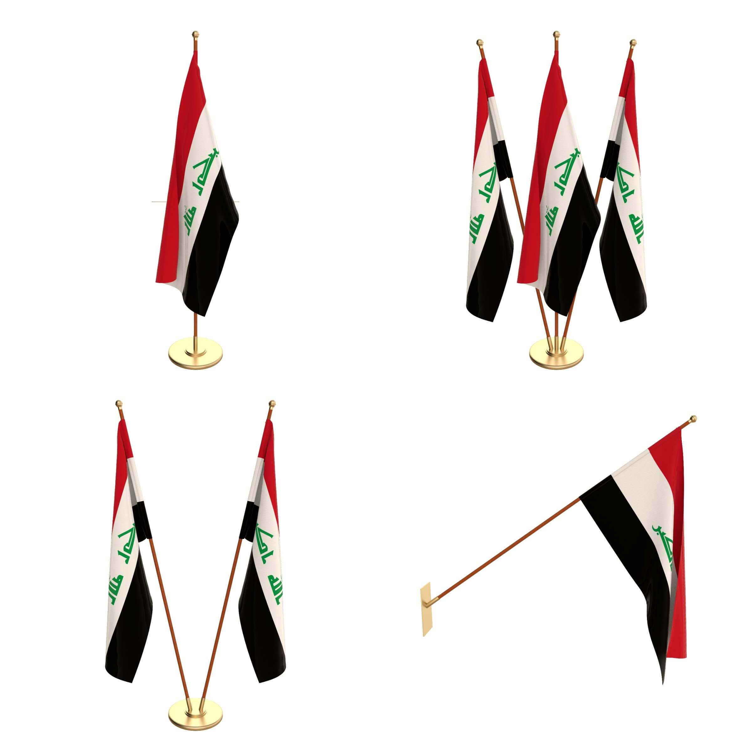 Iraq Flag Pack - 3D Model by dragosburian