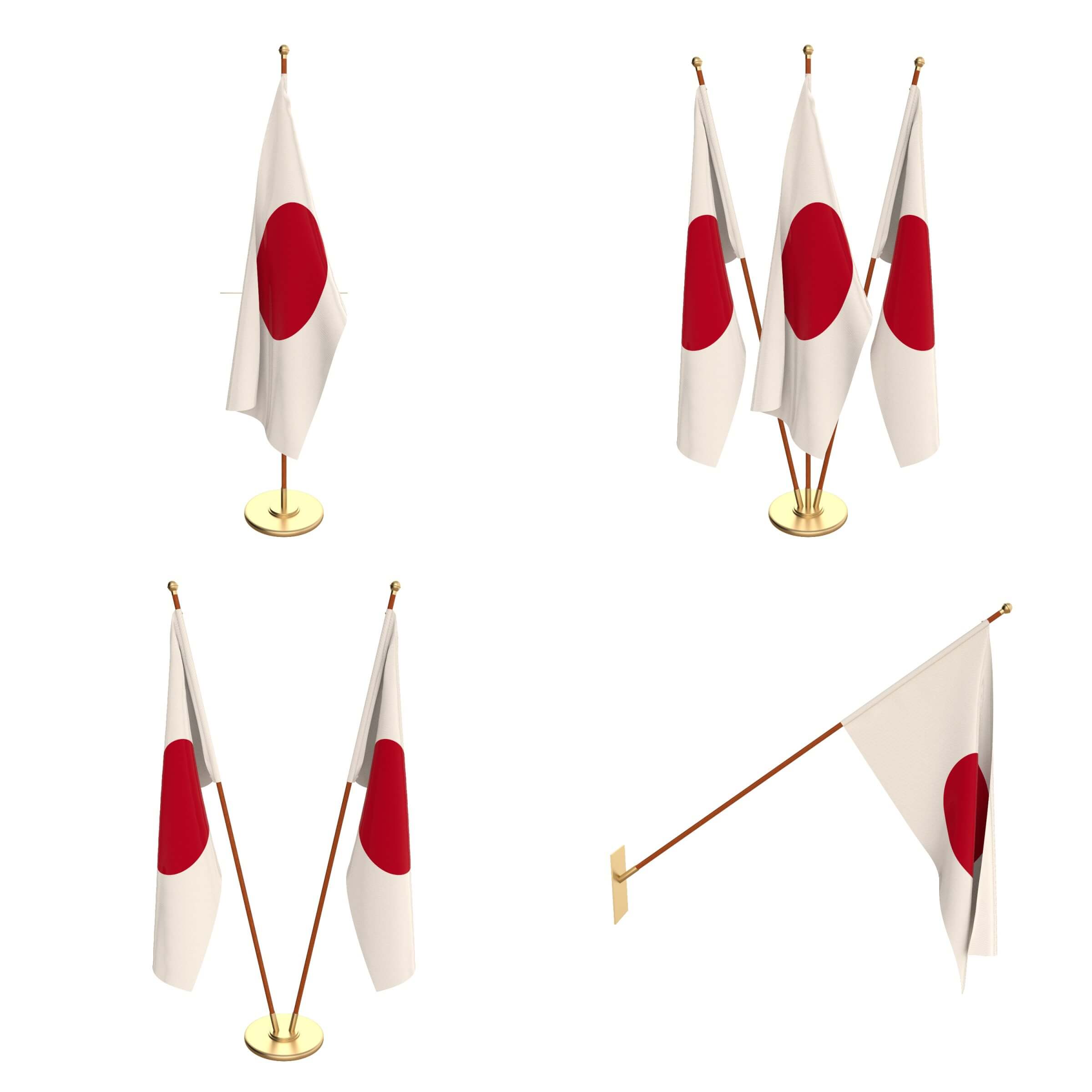 Japan Flag Pack - 3D Model by dragosburian