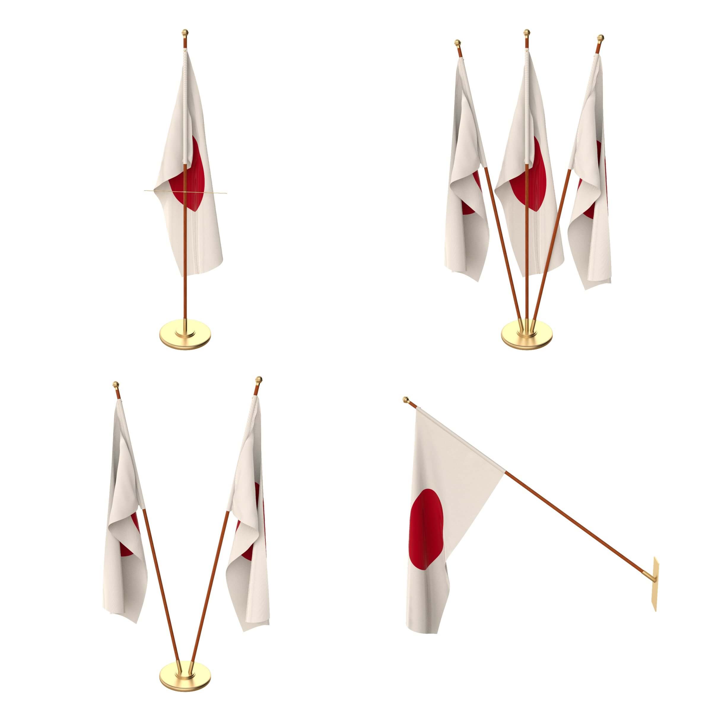 Japan Flag Pack - 3D Model by dragosburian