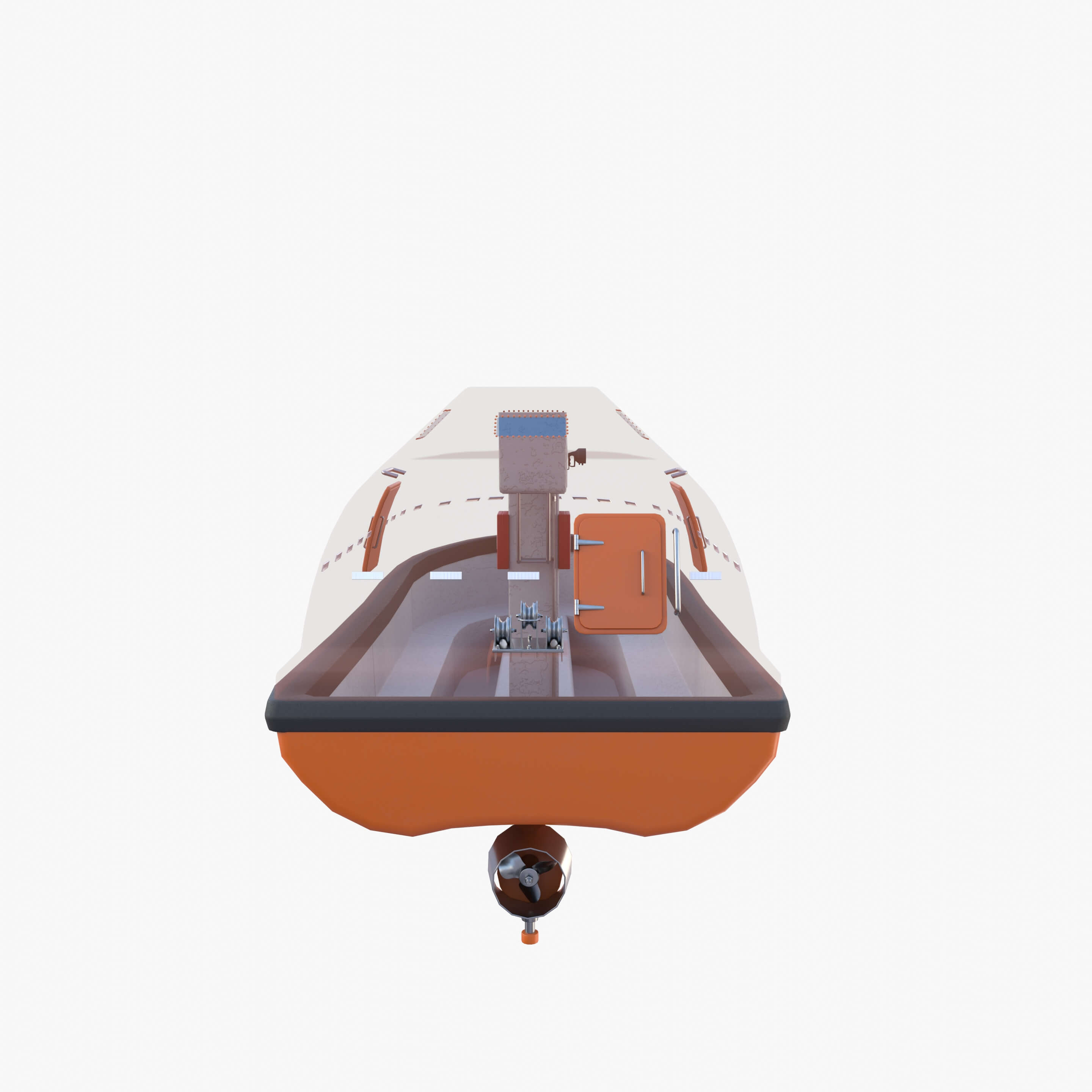 Life Boat With Interior V1 - 3D Model by dragosburian
