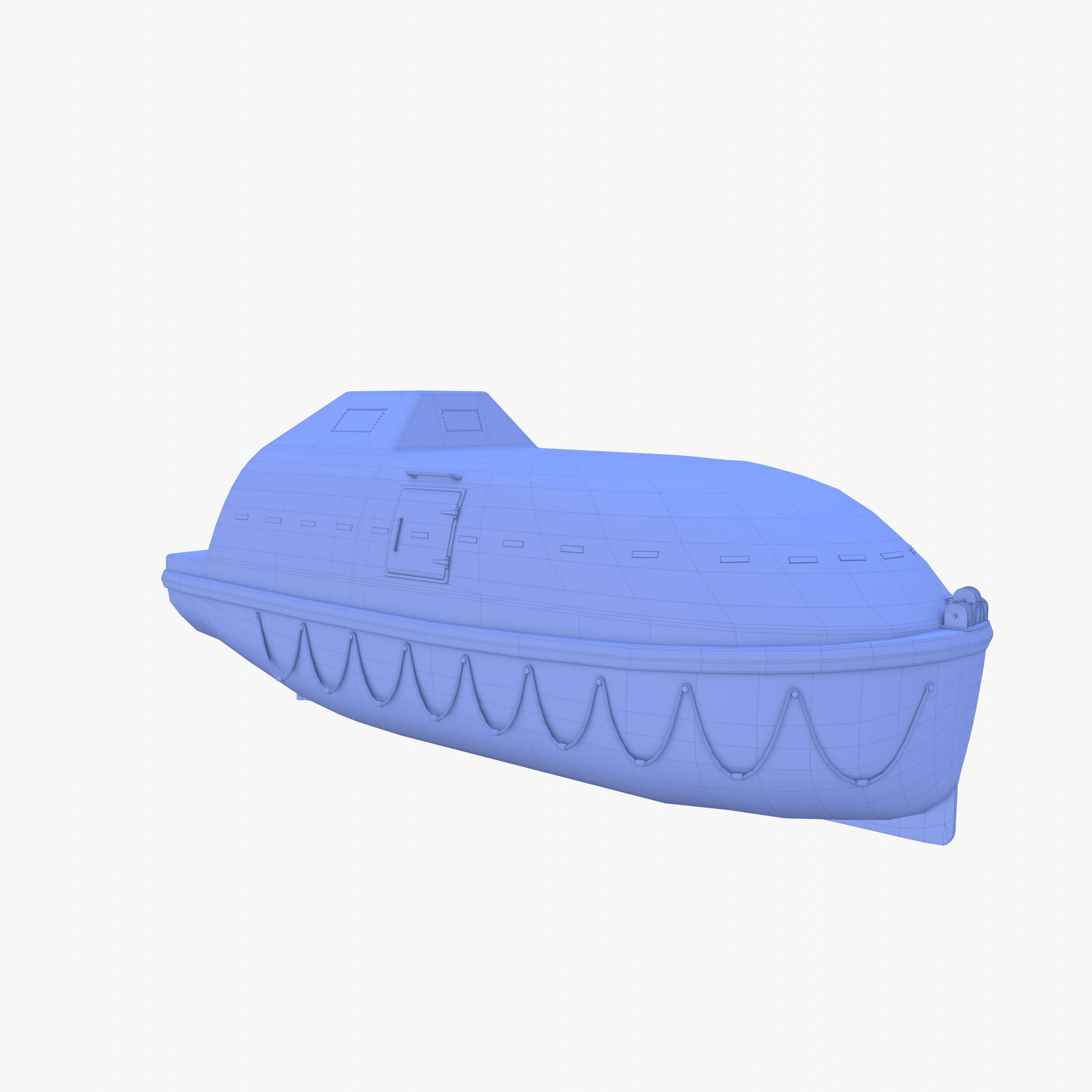 Life Boat With Interior V1 - 3D Model by dragosburian