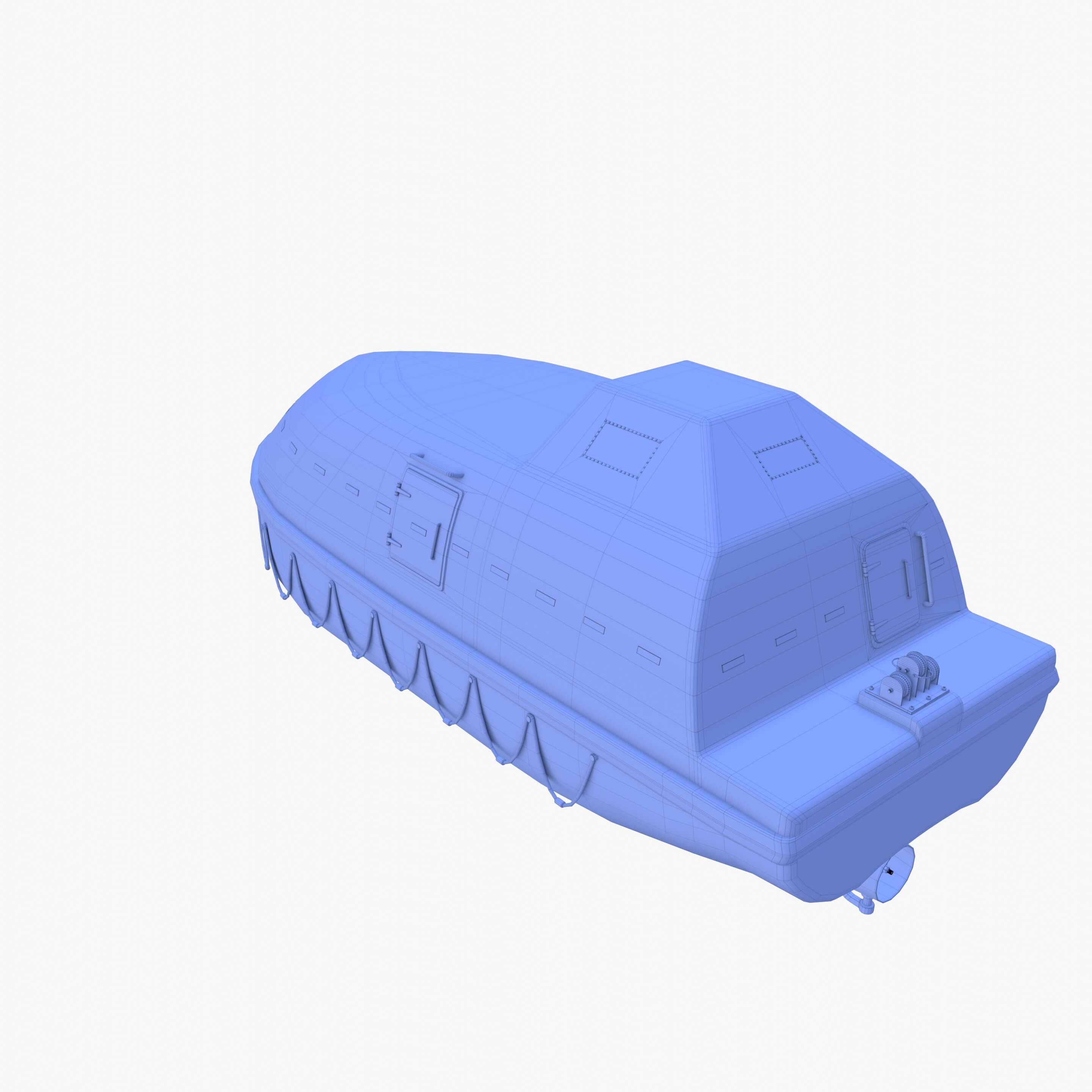 Life Boat With Interior V1 - 3D Model by dragosburian