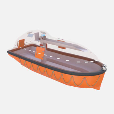 Life Boat With Interior V1 - 3D Model by dragosburian