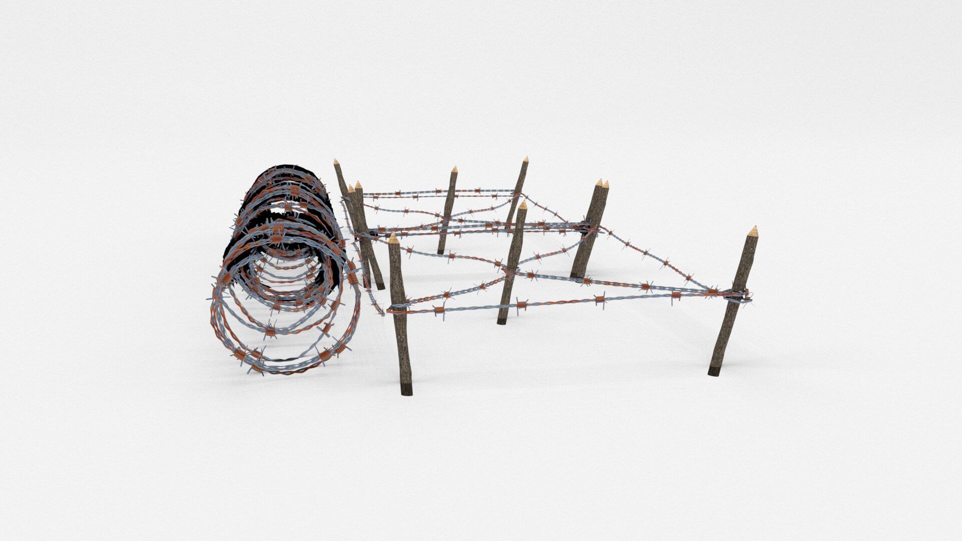Barb Wire Obstacle 20 - 3D Model by dragosburian