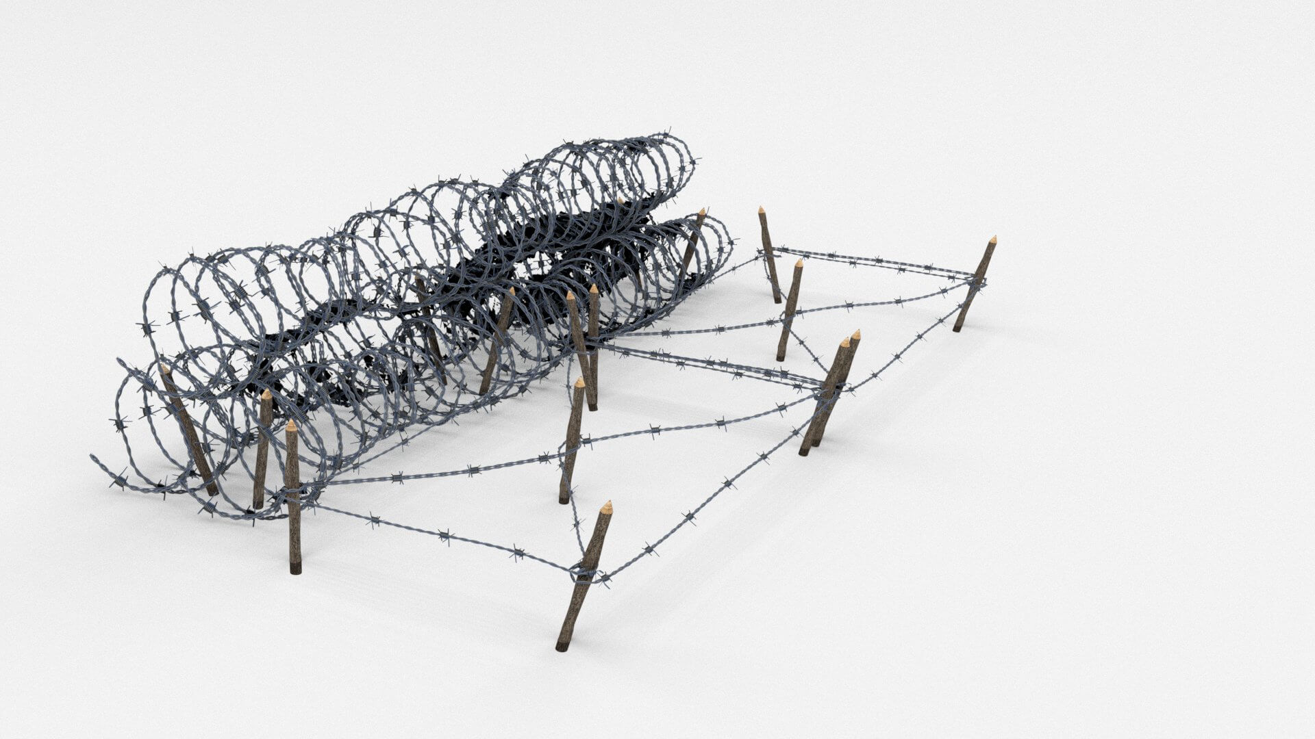 Barb Wire Obstacle 23 - 3D Model by dragosburian