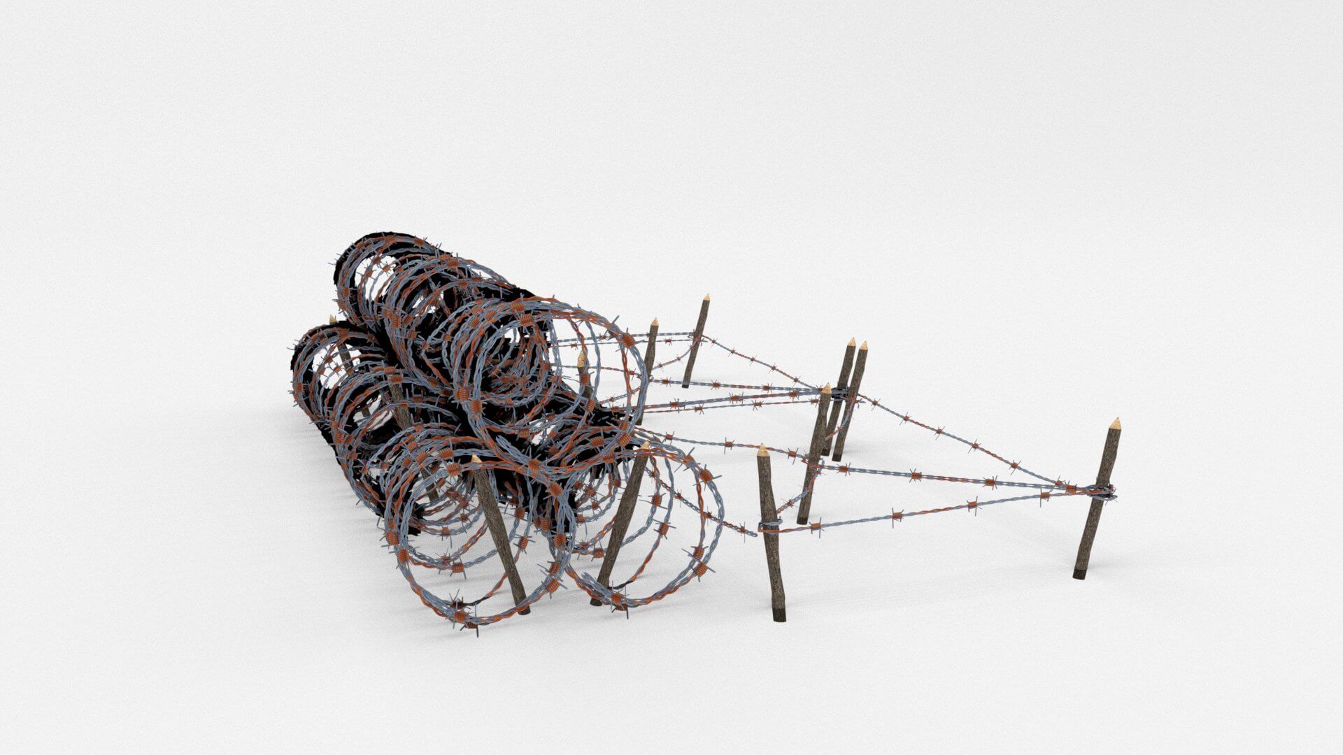 Barb Wire Obstacle 24 - 3D Model by dragosburian