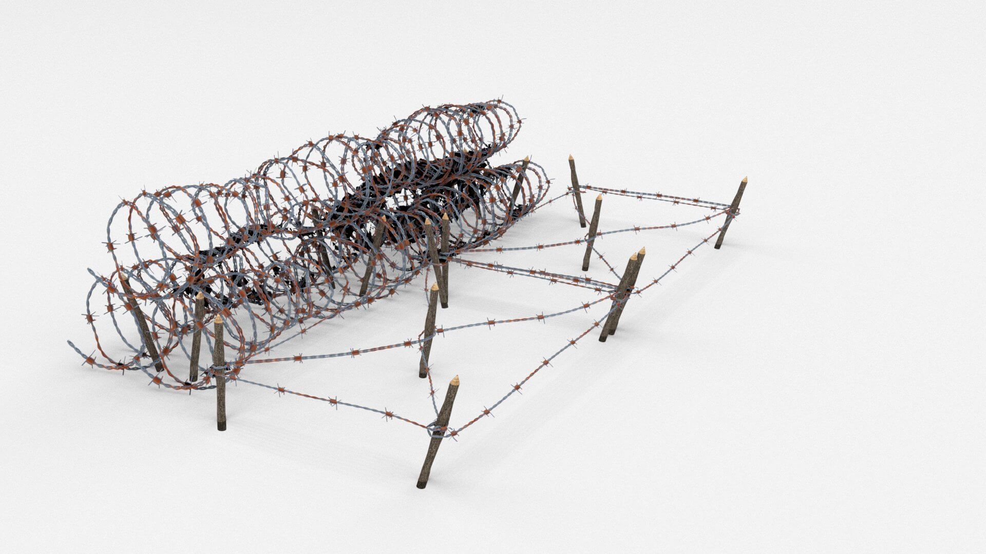 Barb Wire Obstacle 24 - 3D Model by dragosburian