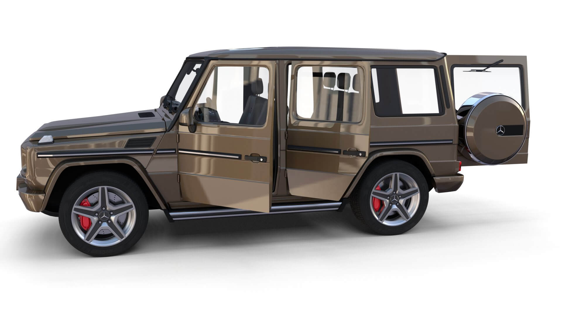 Mercedes Benz G Class with Interior Brown - 3D Model by dragosburian