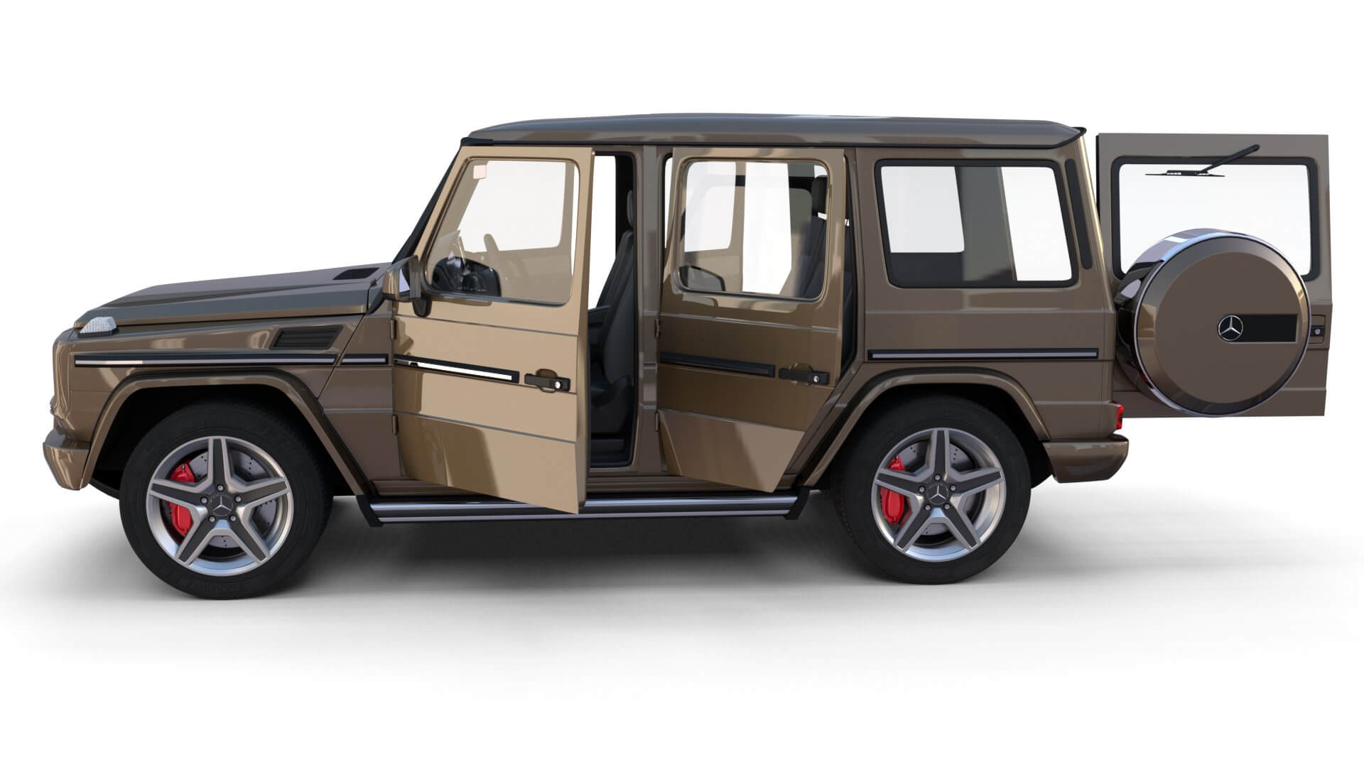 Mercedes Benz G Class with Interior Brown - 3D Model by dragosburian