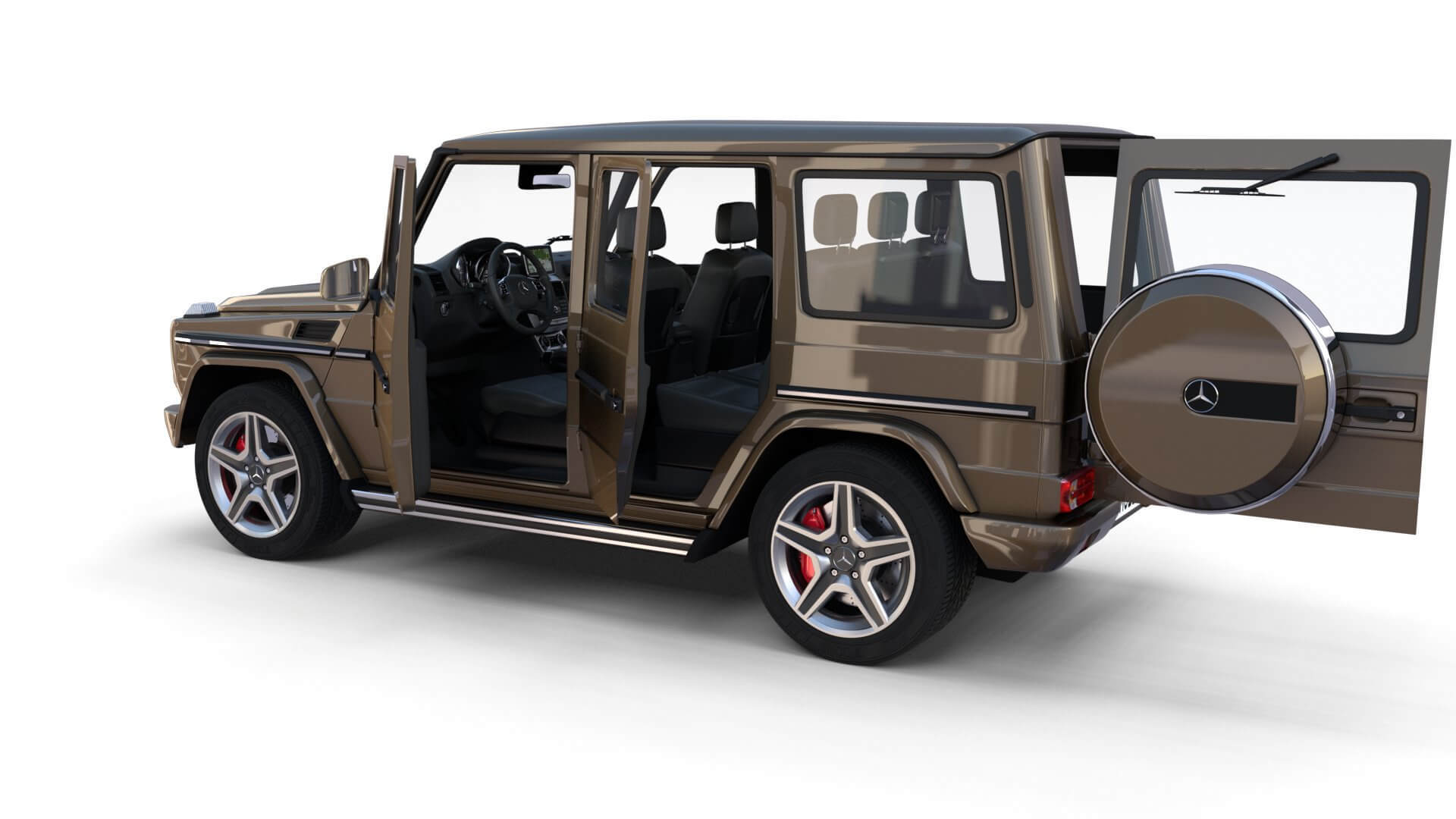 Mercedes Benz G Class with Interior Brown - 3D Model by dragosburian