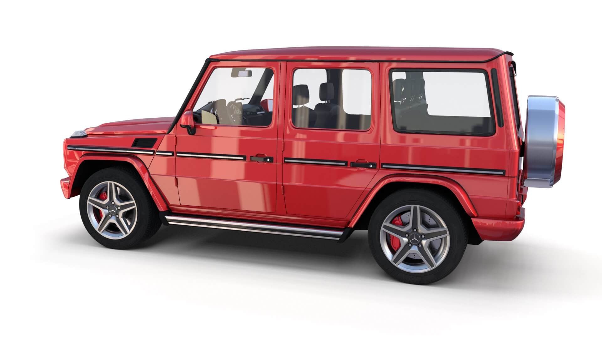 Mercedes Benz G Class with Interior Red - 3D Model by dragosburian