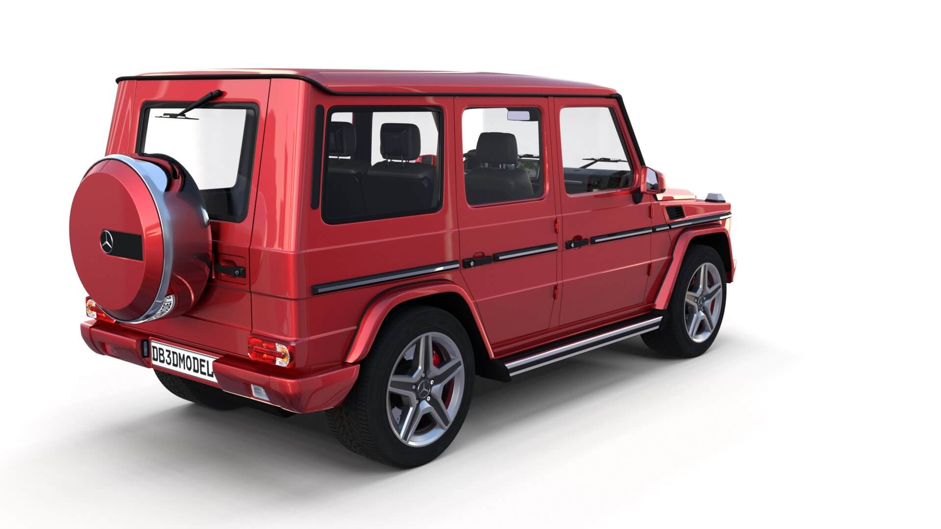 Mercedes Benz G Class with Interior Red - 3D Model by dragosburian