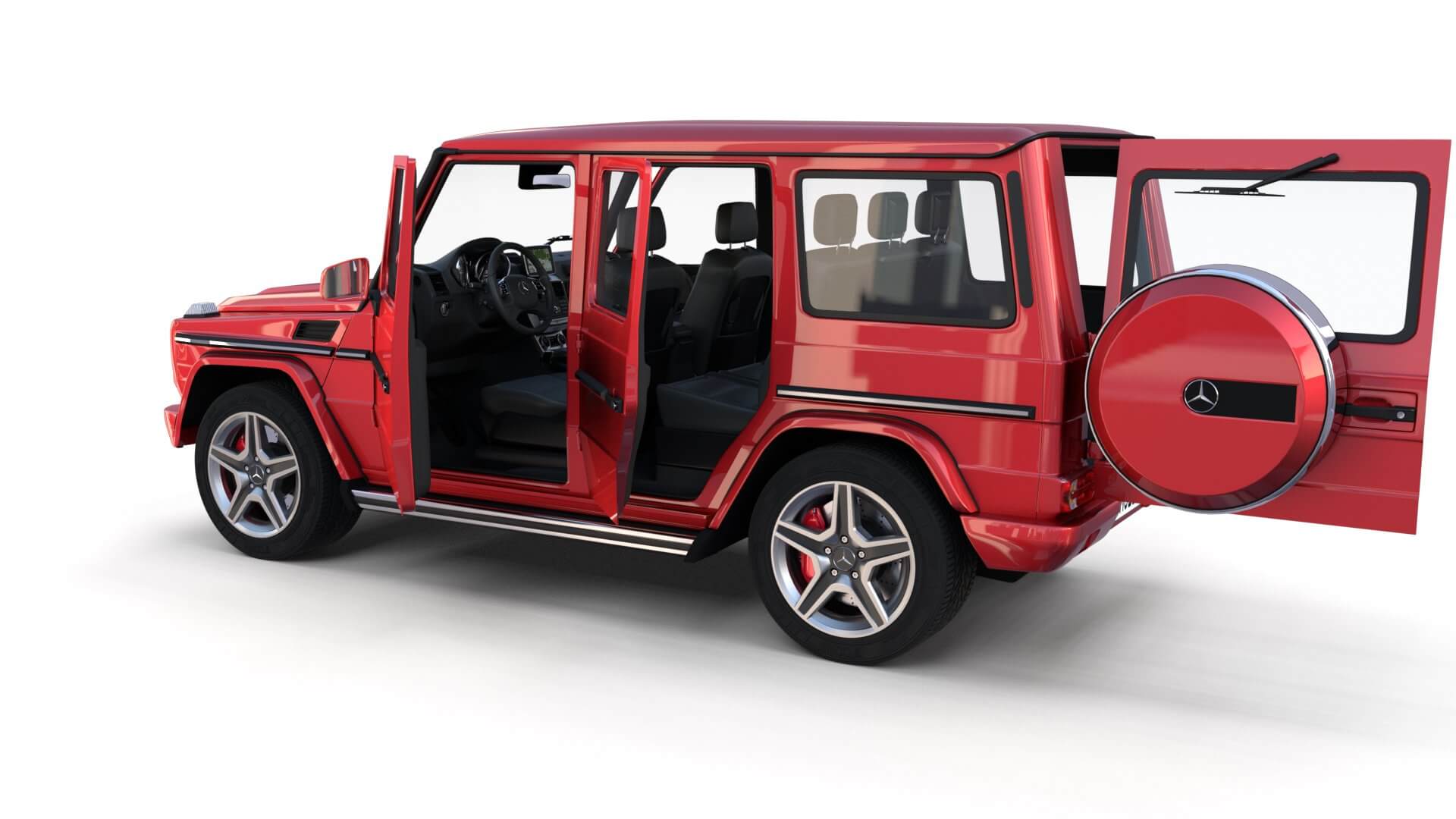 Mercedes Benz G Class with Interior Red - 3D Model by dragosburian