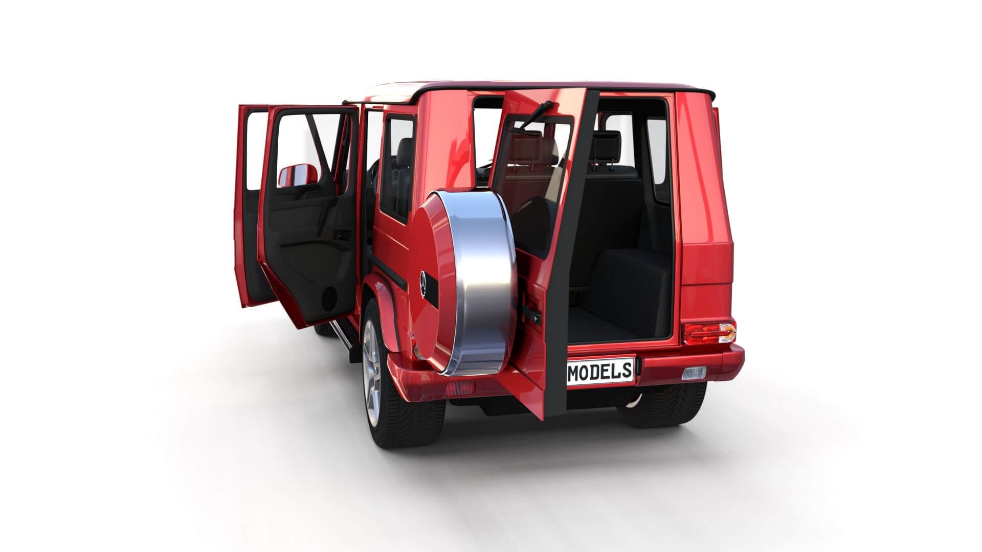 Mercedes Benz G Class with Interior Red - 3D Model by dragosburian