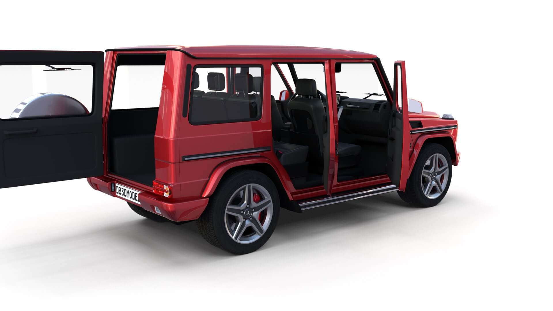 Mercedes Benz G Class with Interior Red - 3D Model by dragosburian