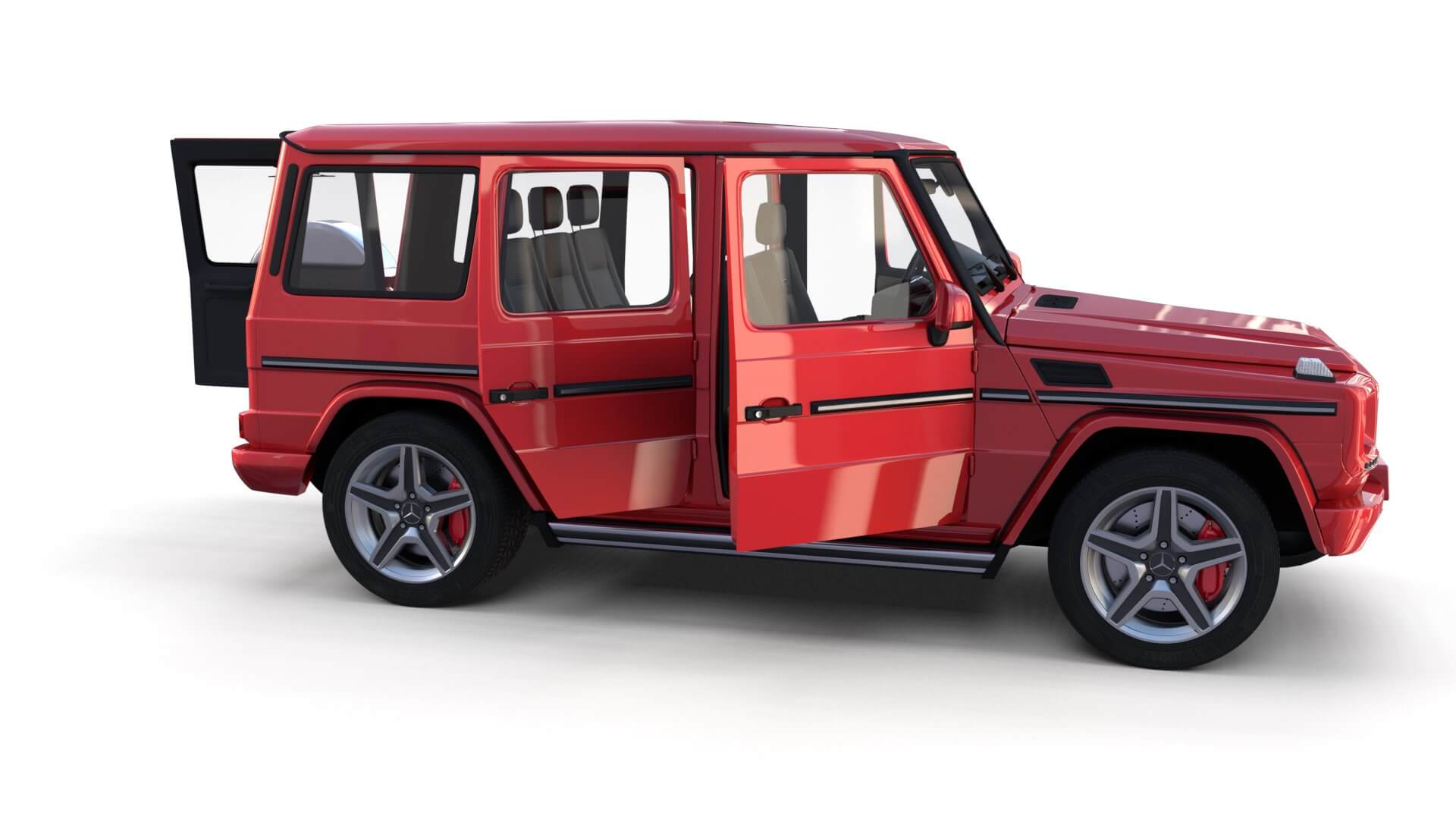 Mercedes Benz G Class with Interior Red - 3D Model by dragosburian