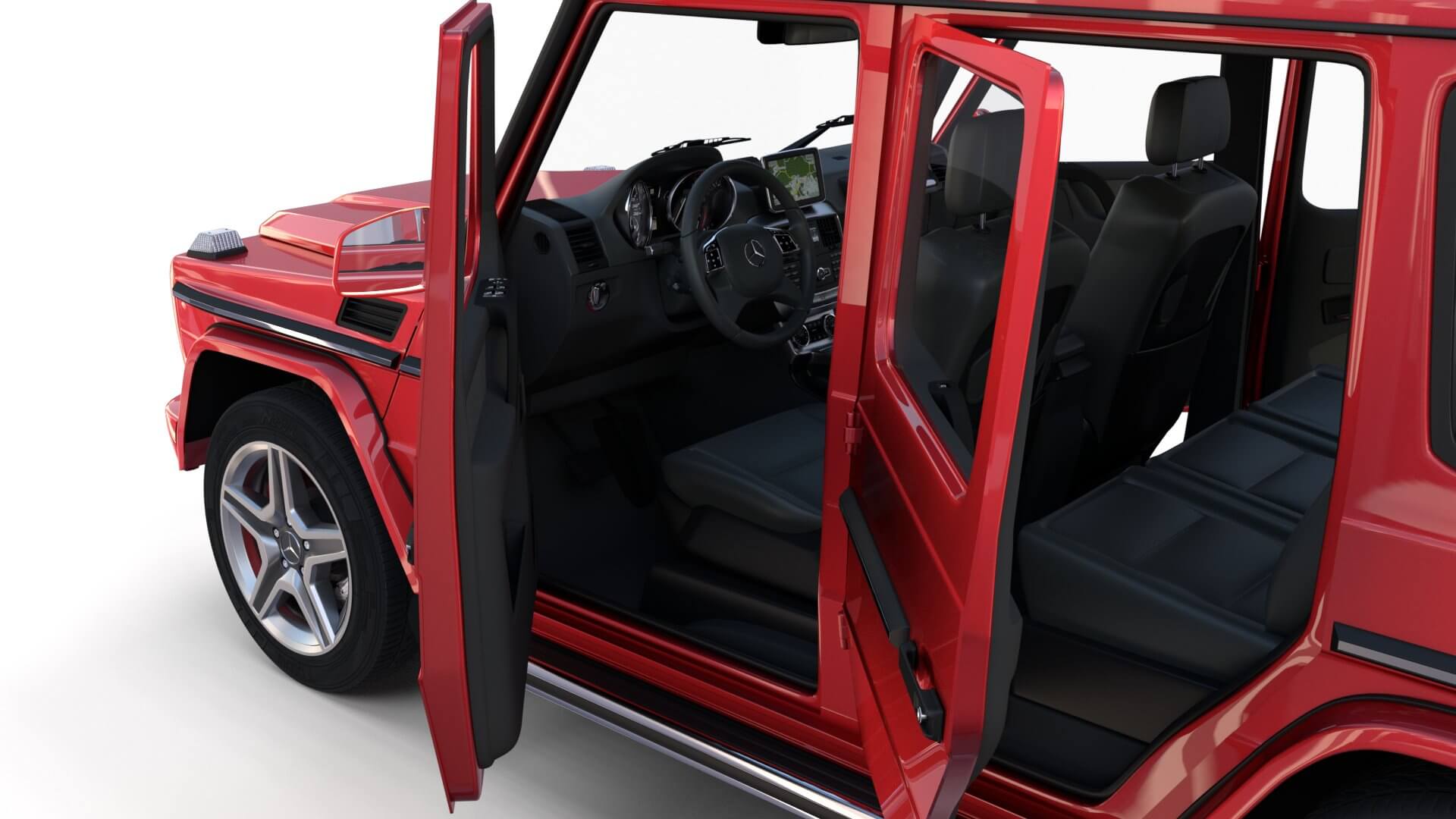 Mercedes Benz G Class with Interior Red - 3D Model by dragosburian