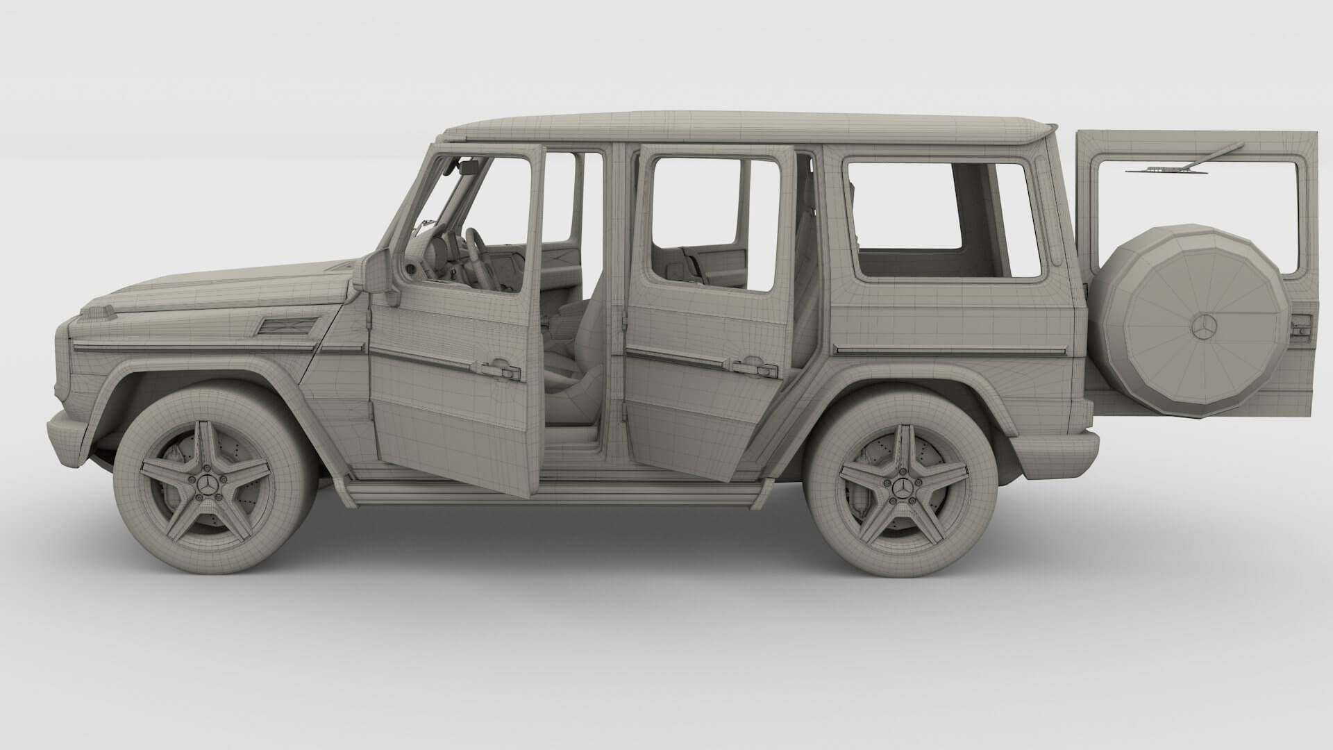 Mercedes Benz G Class with Interior Red - 3D Model by dragosburian