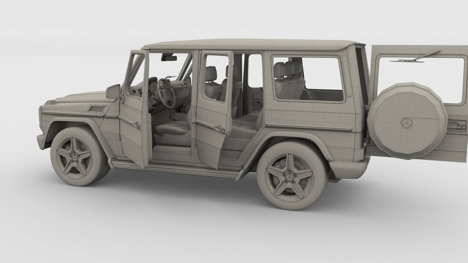 Mercedes Benz G Class with Interior Red - 3D Model by dragosburian