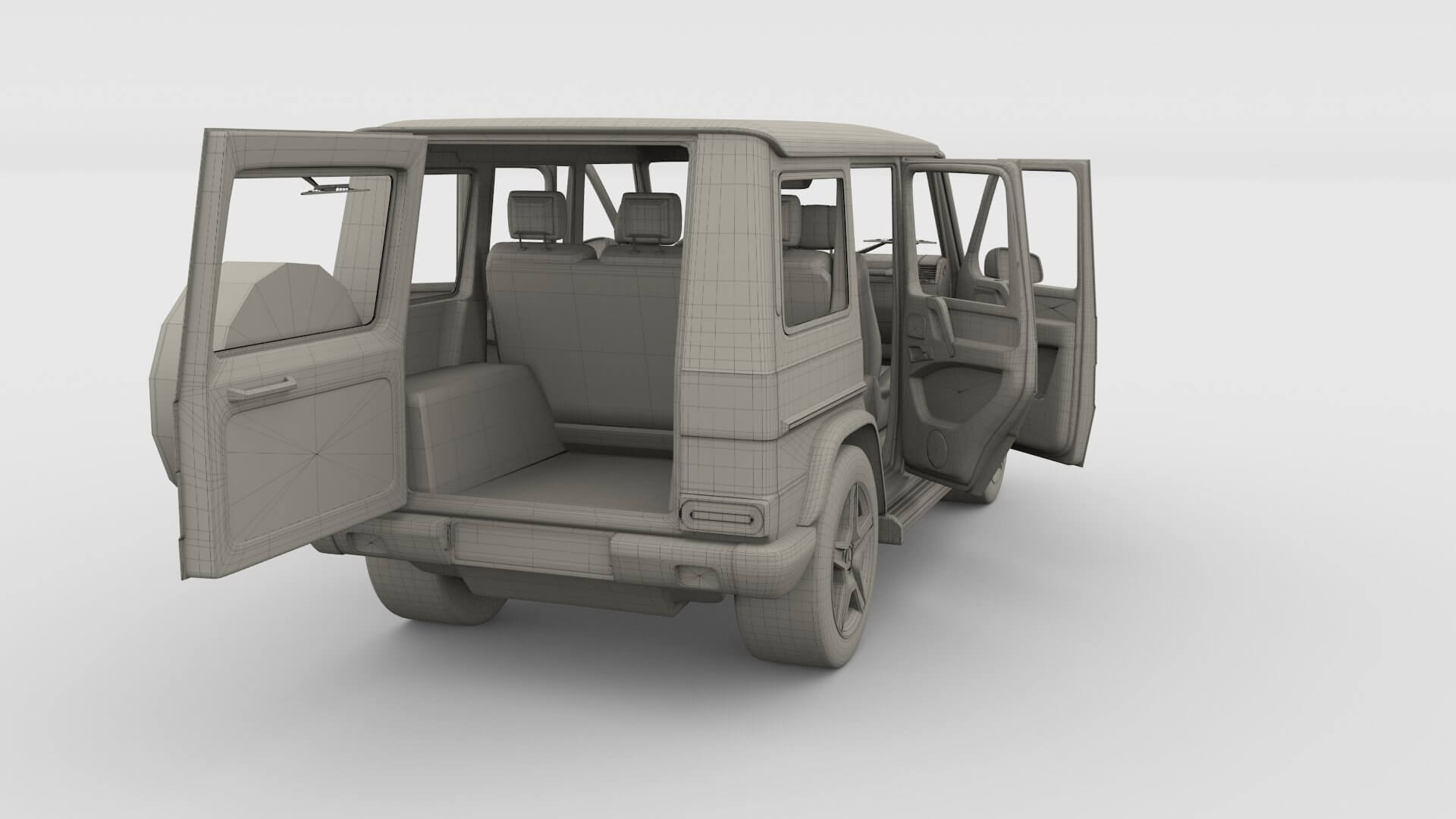 Mercedes Benz G Class with Interior Red - 3D Model by dragosburian