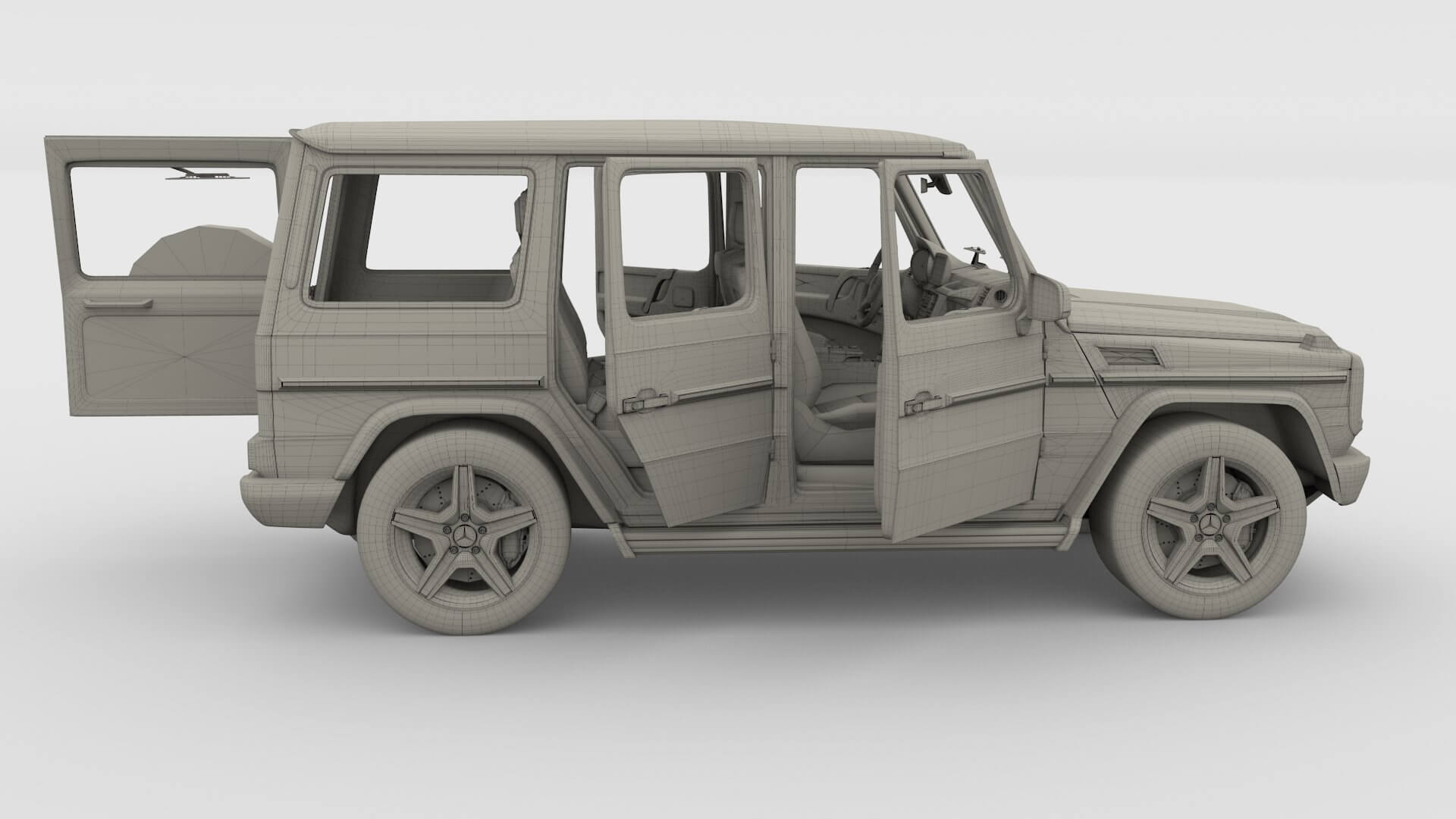 Mercedes Benz G Class with Interior Red - 3D Model by dragosburian